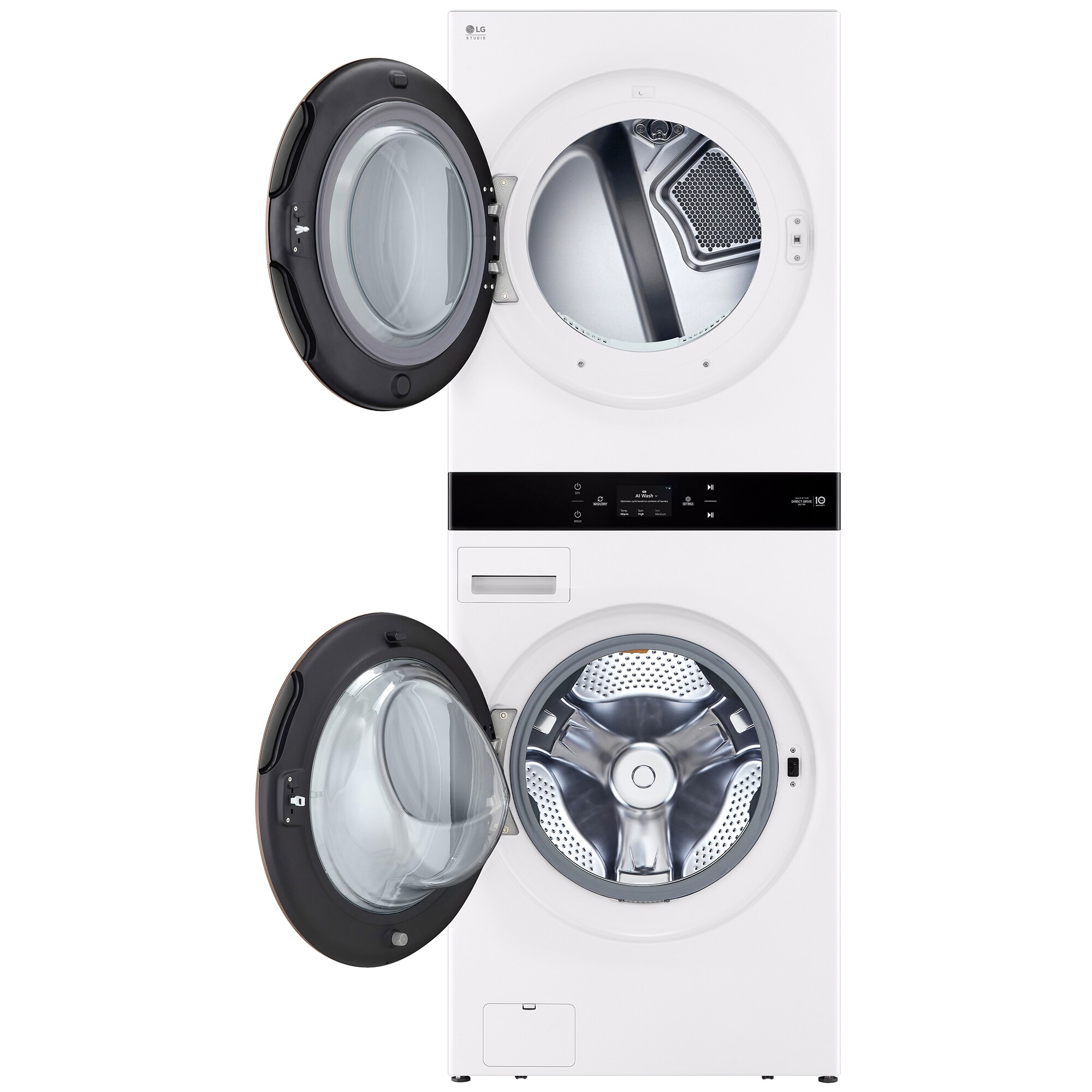LG 27 in. 5.0 cu. ft. Smart Electric Front Load WashTower with AI ...