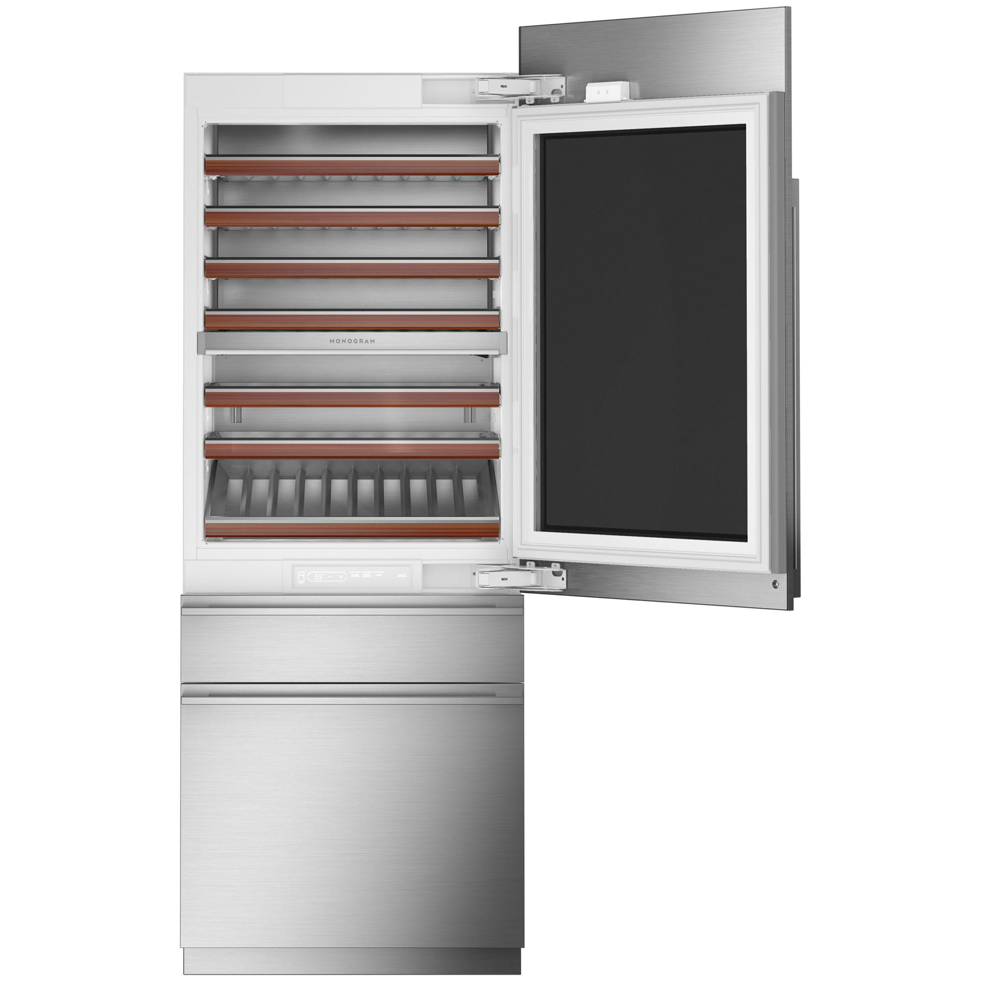 Monogram 30 in. Built-in Wine Sommelier with Wood Racks, Dual ...