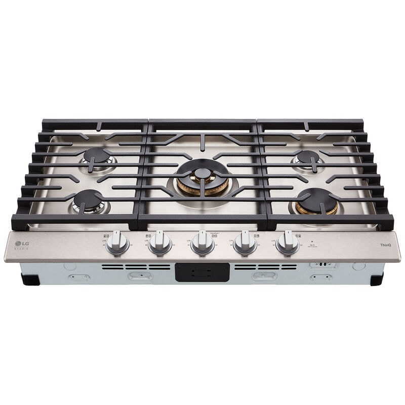 LG Studio 36 in. 5-Burner Smart Natural Gas Cooktop with Griddle ...