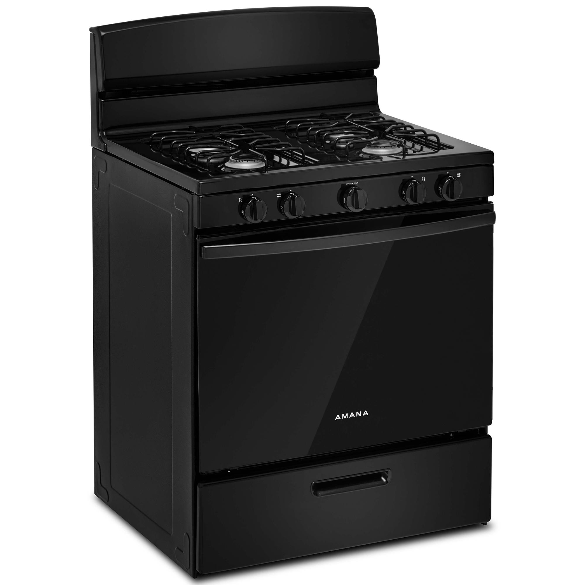 Amana 30 in. 5 cu. ft. Gas Range with 4 Sealed Burners - Black | P.C ...