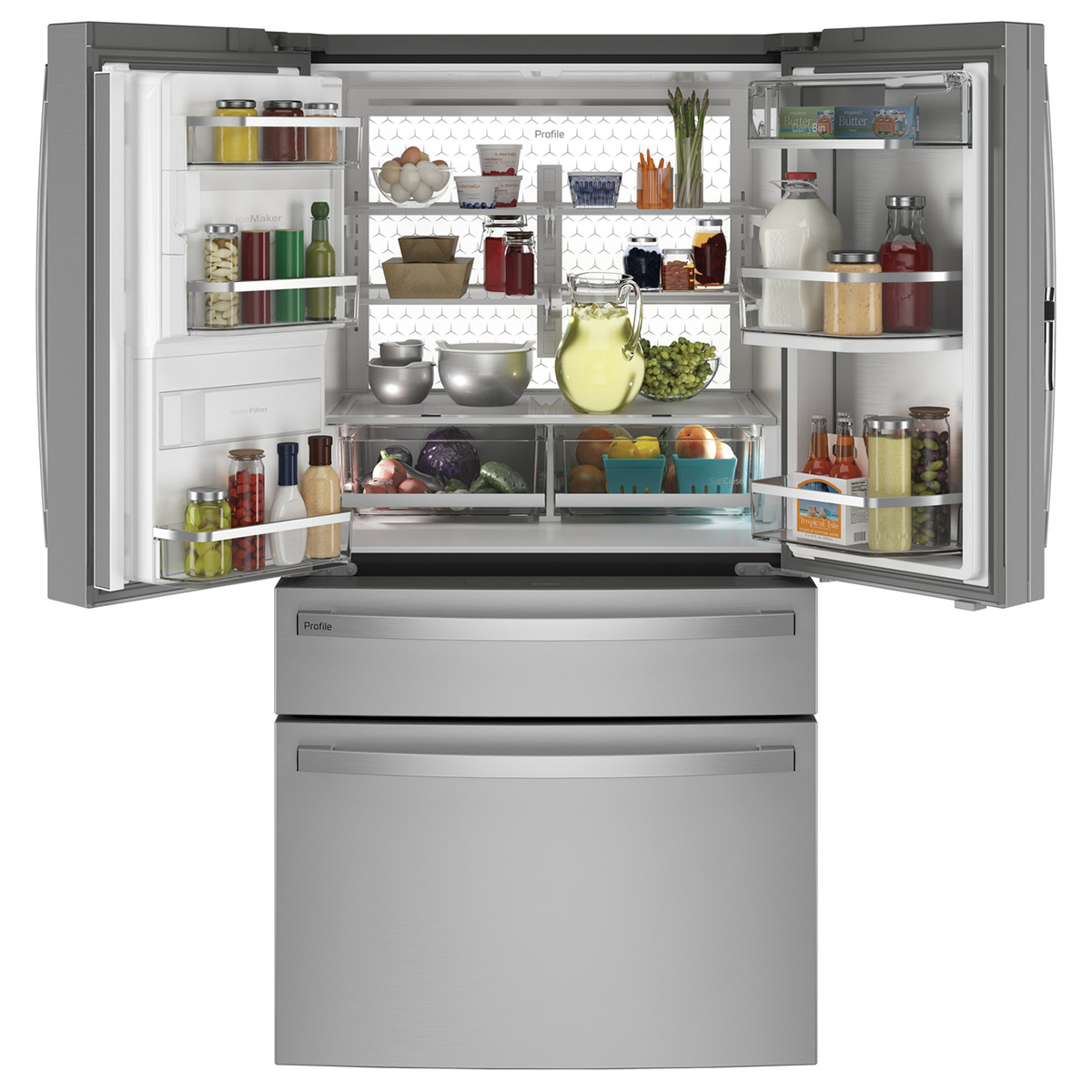 GE Profile 36 in. 22.4 cu. ft. Smart Counter Depth 4-Door French Door ...