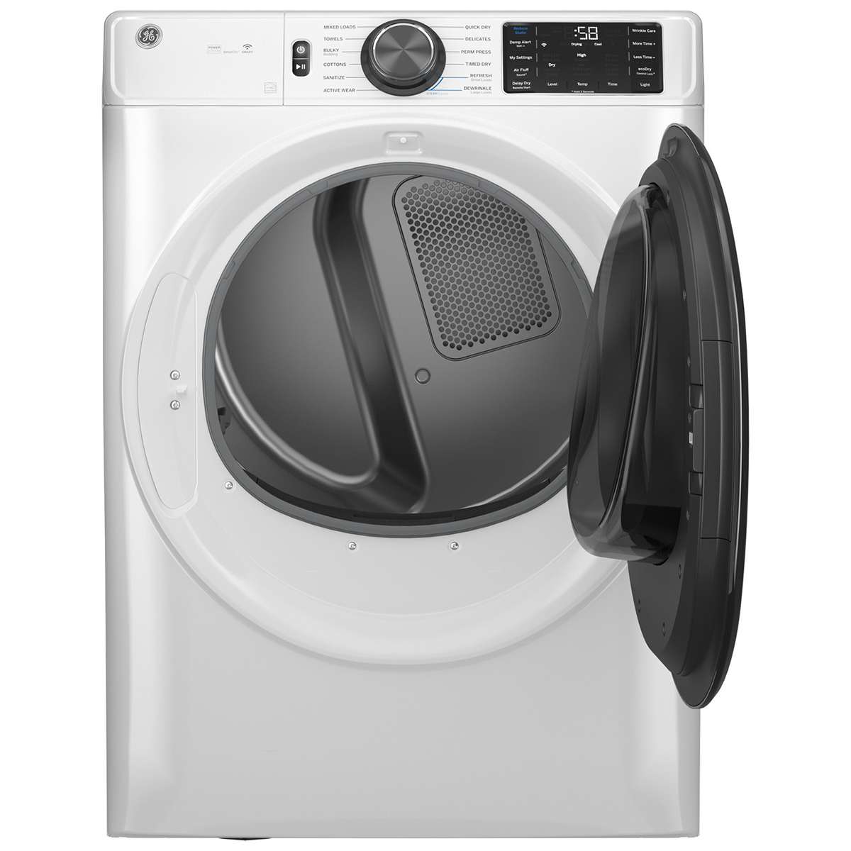 GE 28 in. 7.8 cu. ft. Smart Stackable Electric Dryer with Sensor Dry ...