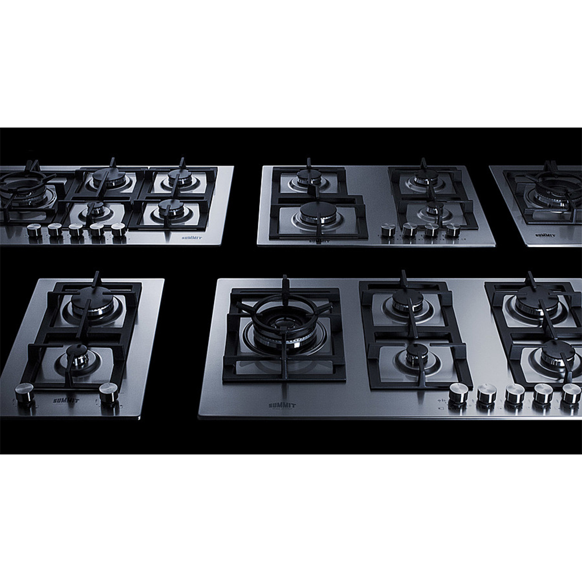 Summit 34 in. 5-Burner Natural Gas Cooktop with Power Burner ...