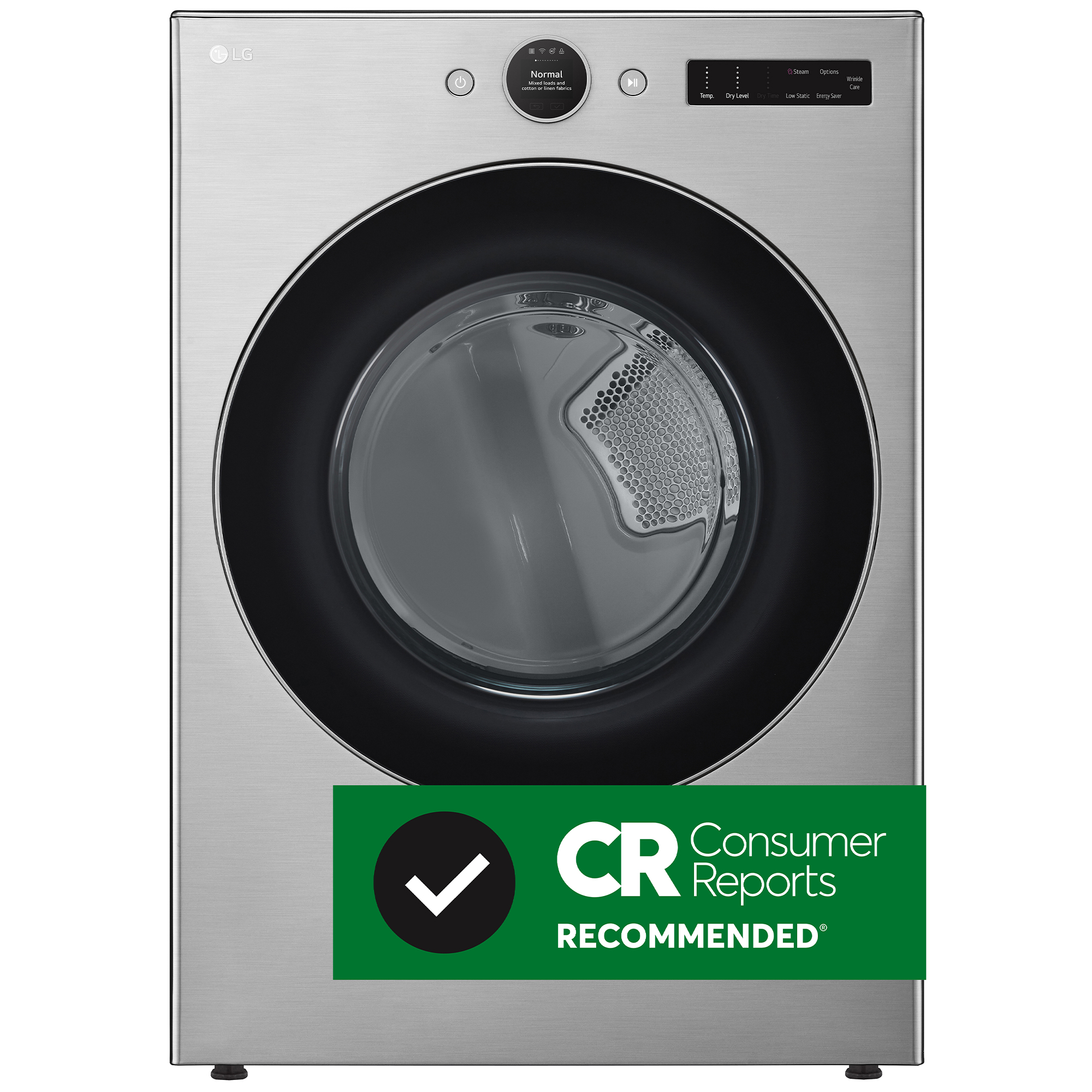 LG 27 in. 7.4 cu. ft. Smart Stackable Gas Dryer with AI Sensor Dry ...