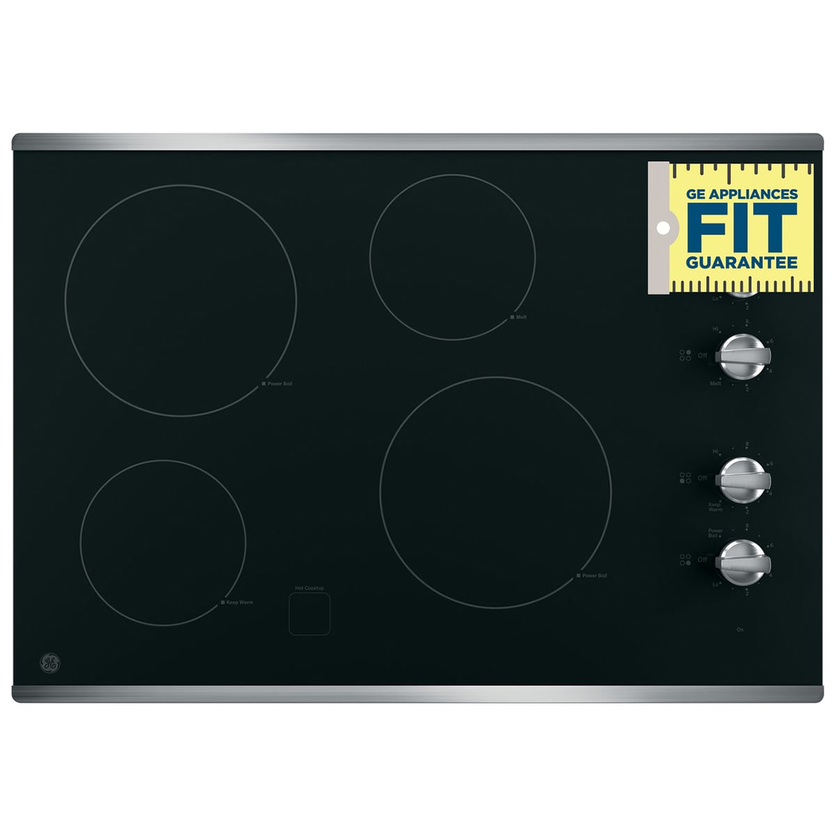 GE 30 in. 4-Burner Electric Cooktop with Simmer Burner & Power Burner ...
