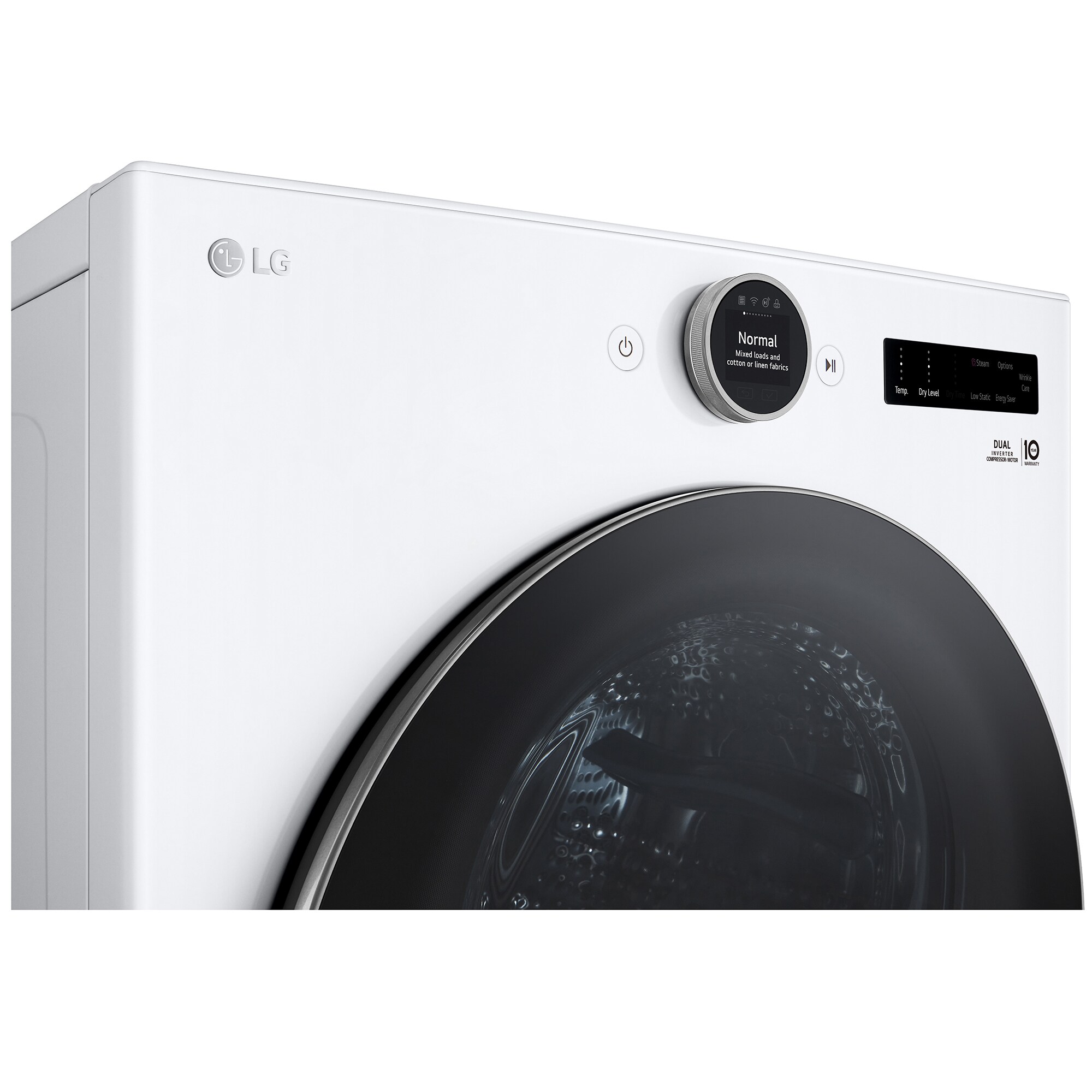 LG 27 in. 7.8 cu. ft. Smart Stackable Ventless Electric Dryer with Heat ...