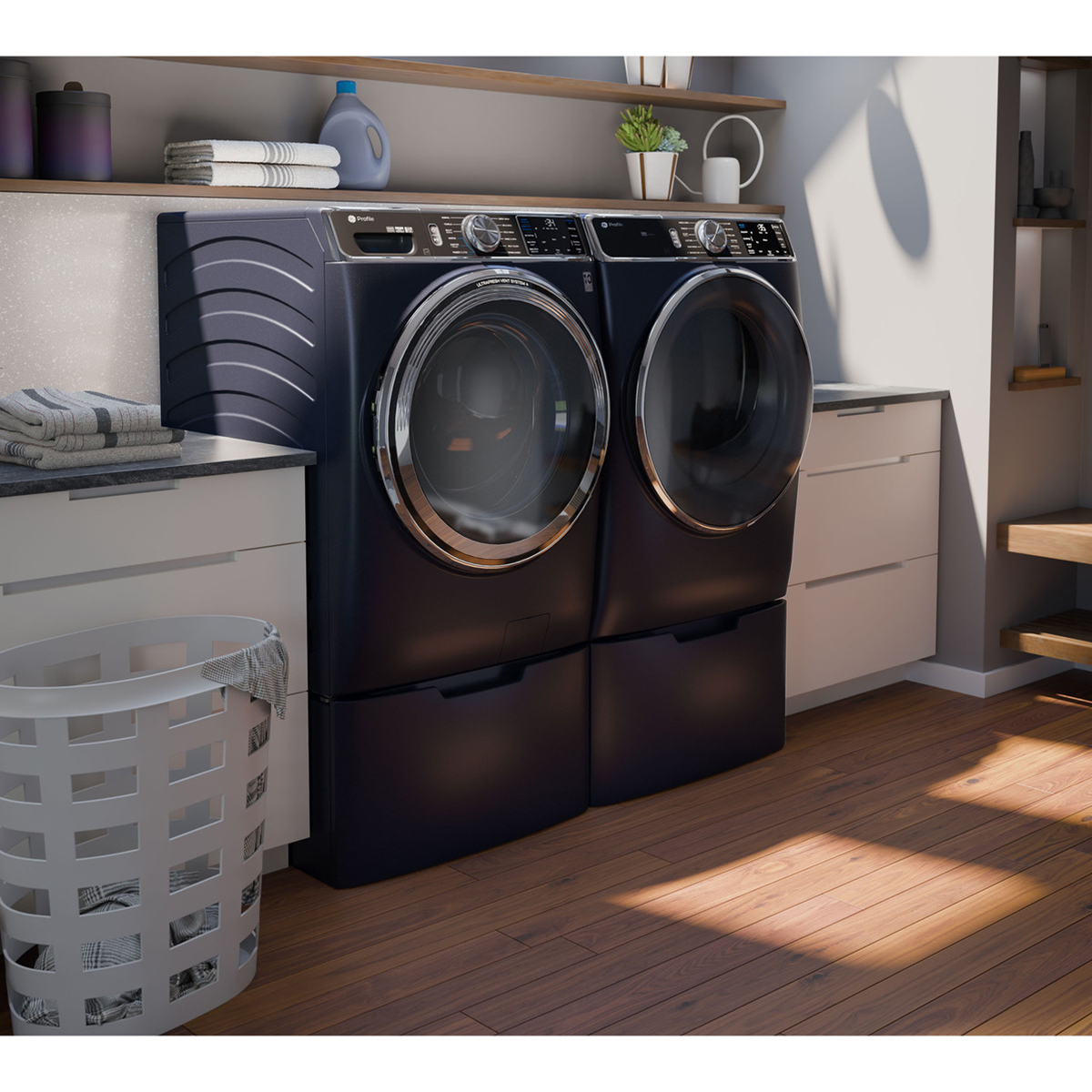 GE Profile 28 in. 7.8 cu. ft. Smart Stackable Electric Dryer with ...