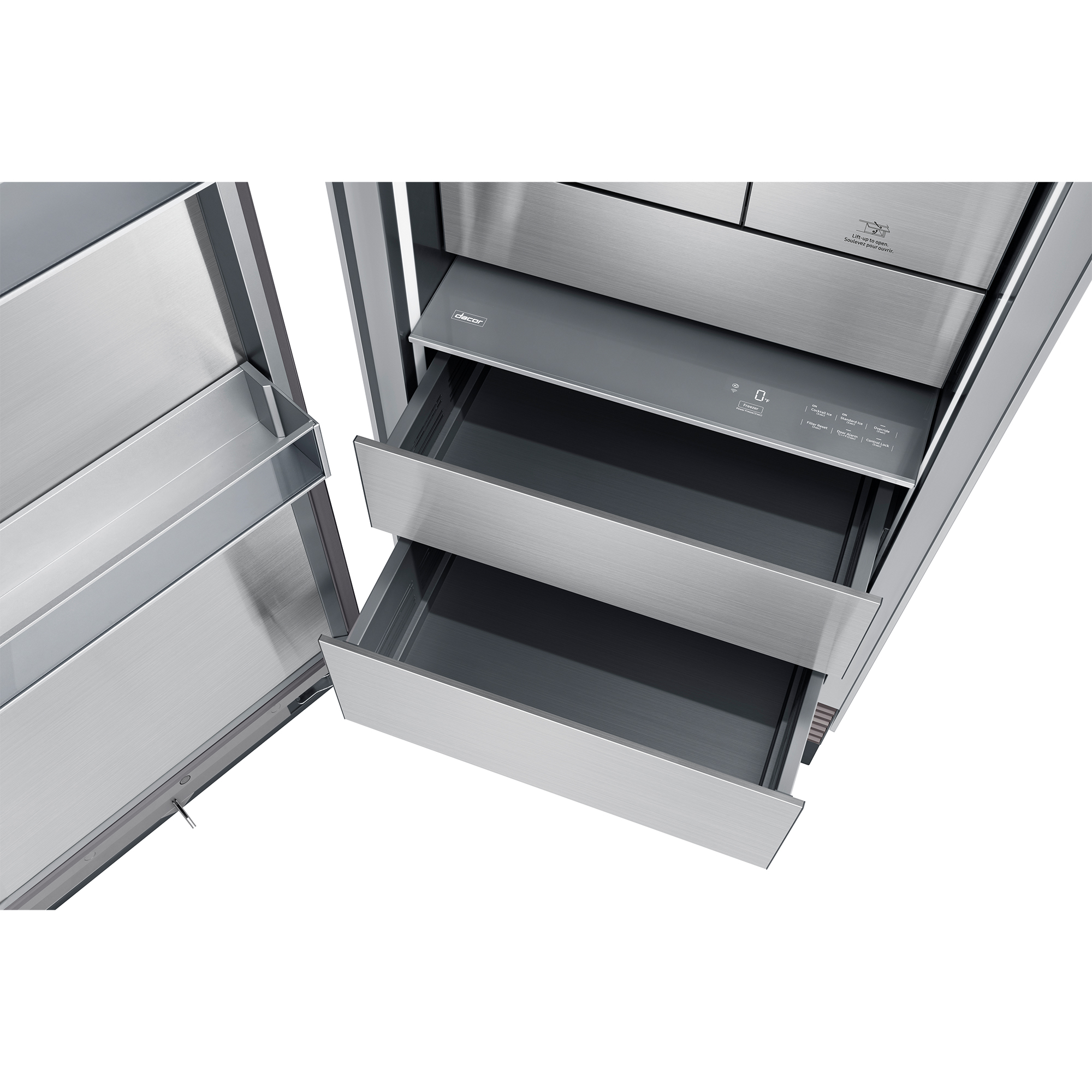 Dacor 30 in. 17.6 cu. ft. Built-in Smart Double-Drawers Upright Freezer ...