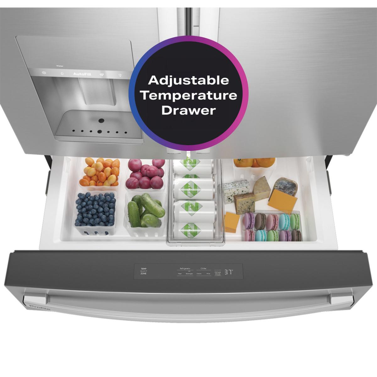 GE Profile 36 in. 22.4 cu. ft. Smart Counter Depth 4-Door French Door ...