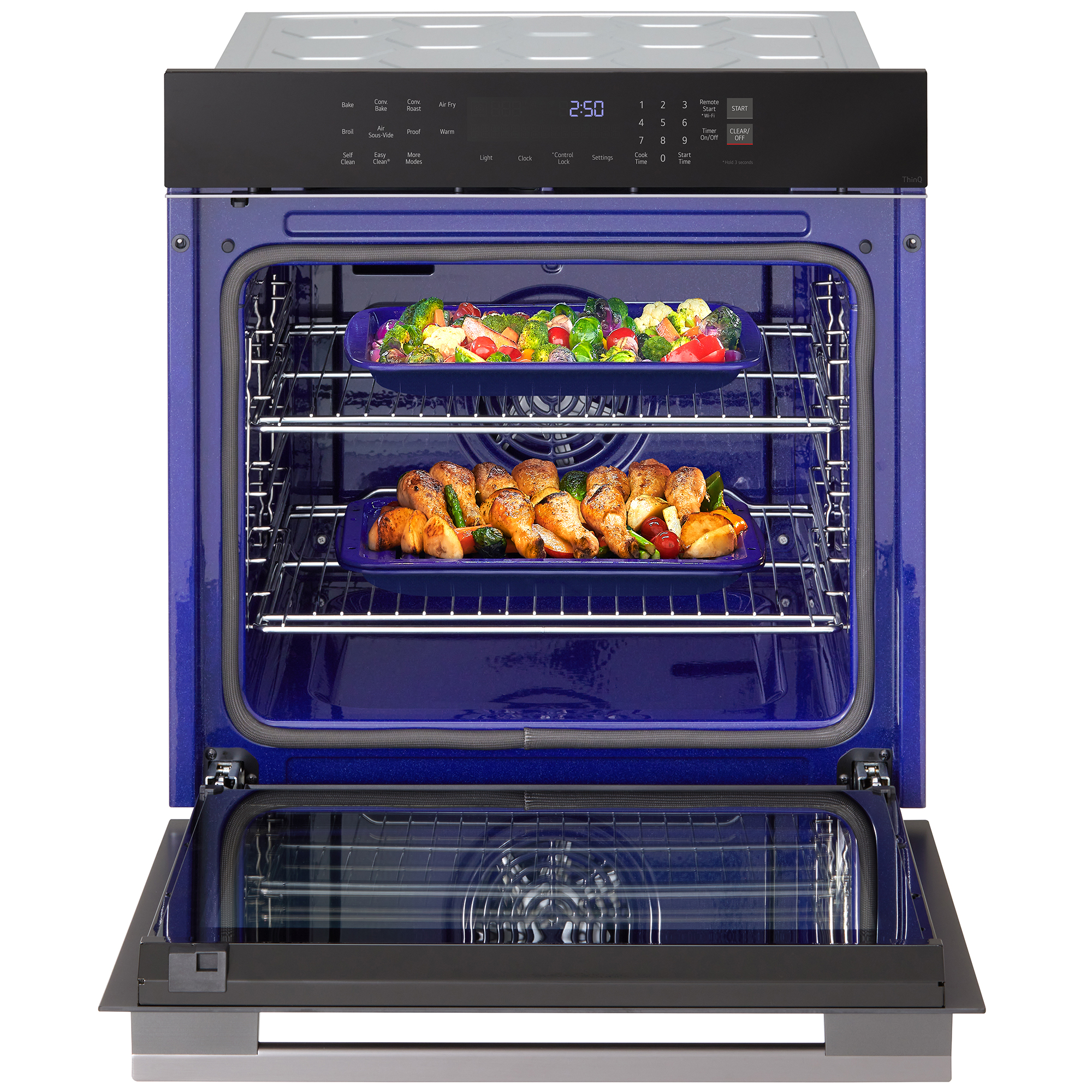 LG 24 in. 3 cu. ft. Smart Electric Single Wall Oven with True European ...