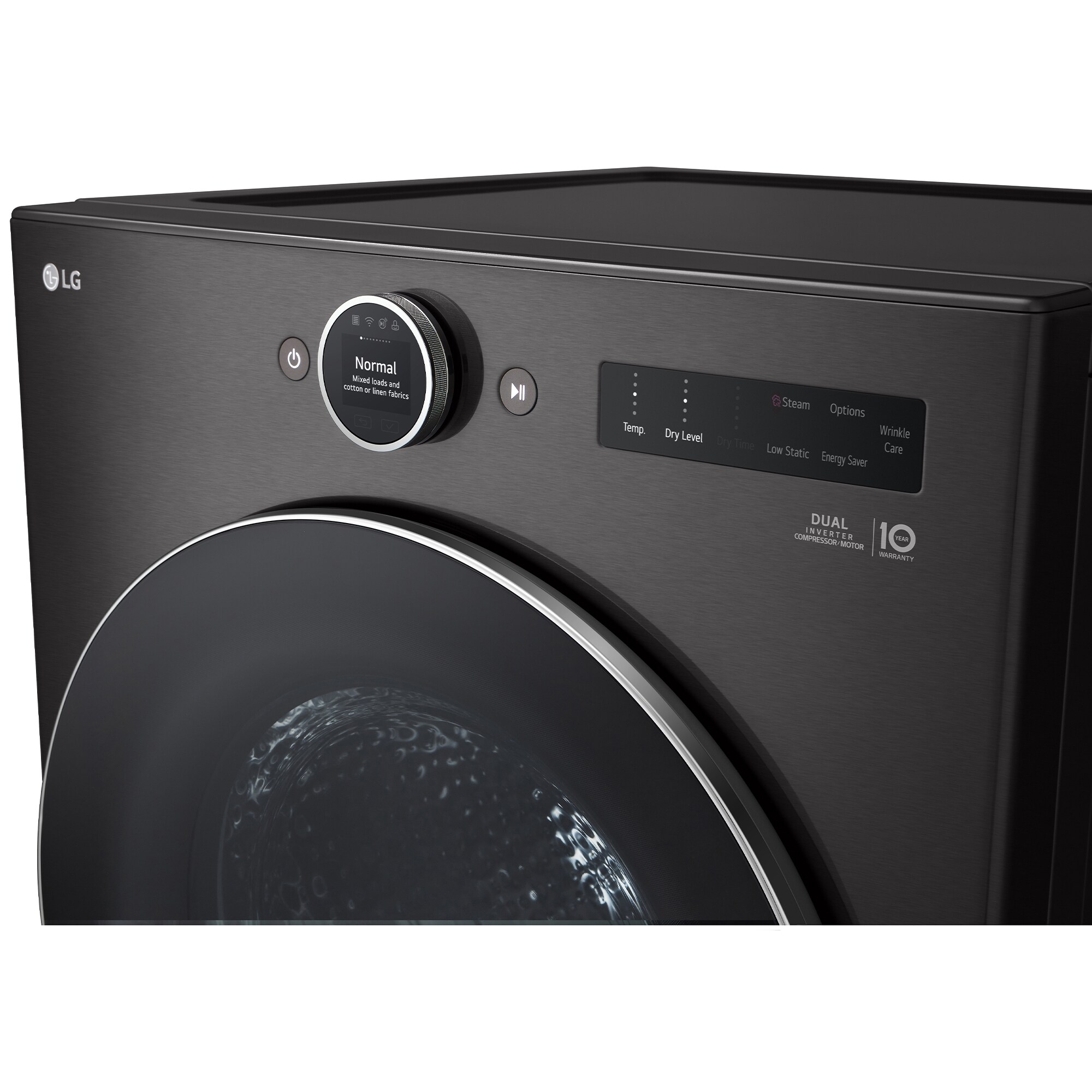 LG 27 in. 7.8 cu. ft. Smart Stackable Ventless Electric Dryer with Heat ...