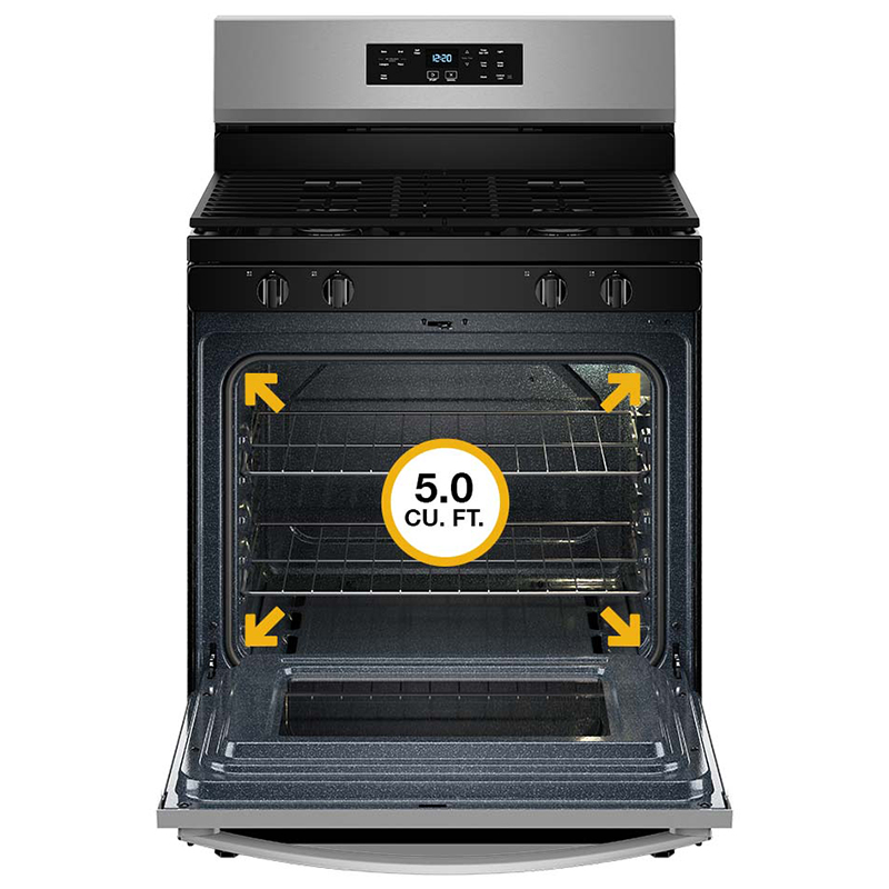 Whirlpool 30 in. 5 cu. ft. Gas Range with 4 Sealed Burners - Stainless ...