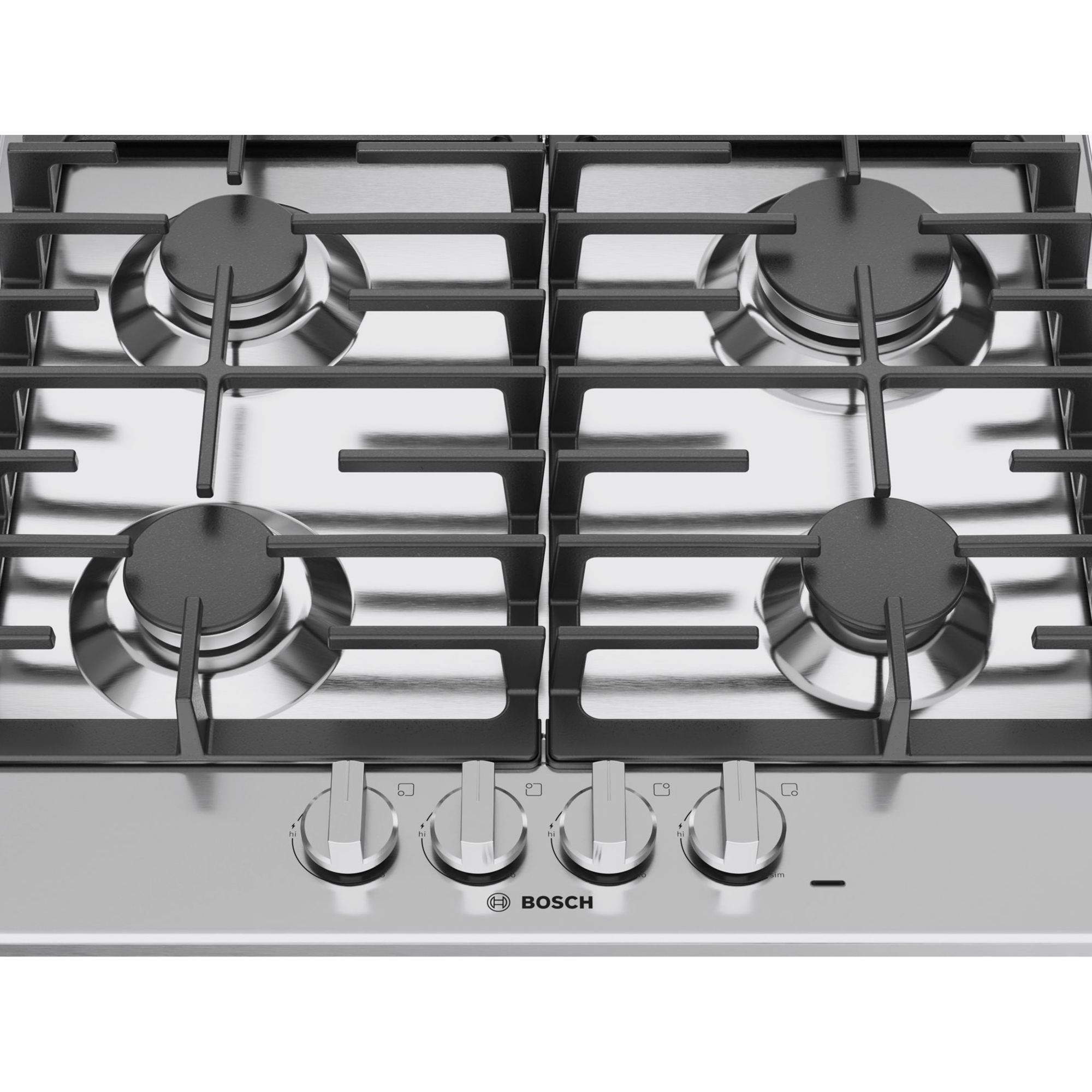 Bosch 500 Series 24 in. 4-Burner Natural Gas Cooktop with Simmer Burner ...