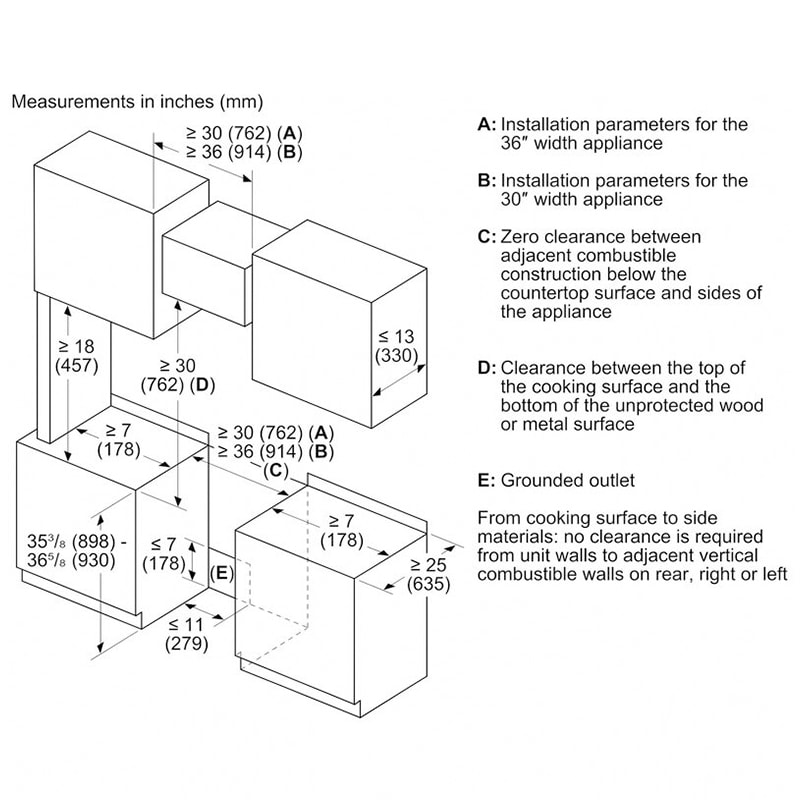 Bosch 800 Series 36 in. 3.7 cu. ft. True European Convection Electric ...
