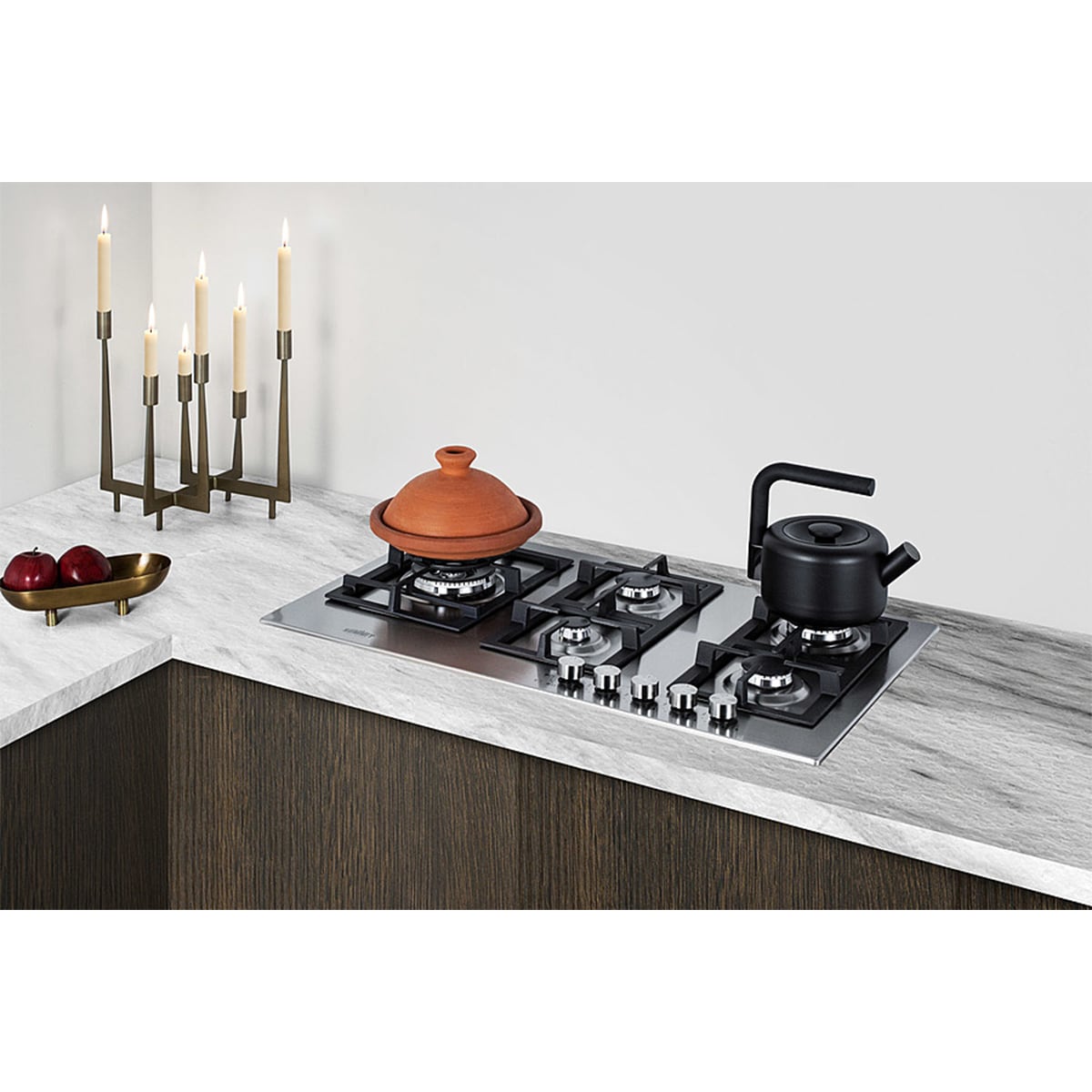 Summit 34 in. 5-Burner Natural Gas Cooktop with Power Burner ...