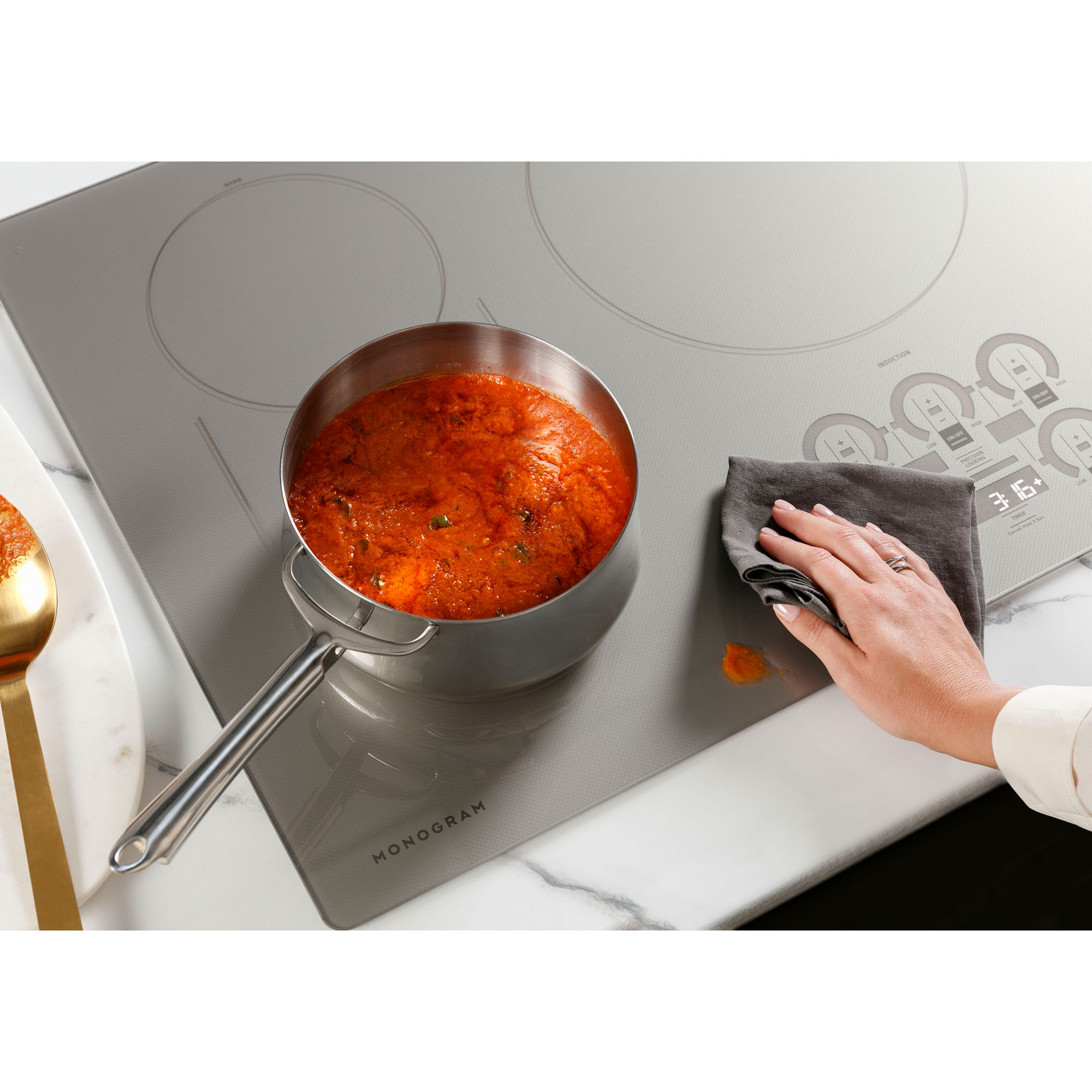 Monogram 30 in. 4-Burner Smart Induction Cooktop with Power Burner ...