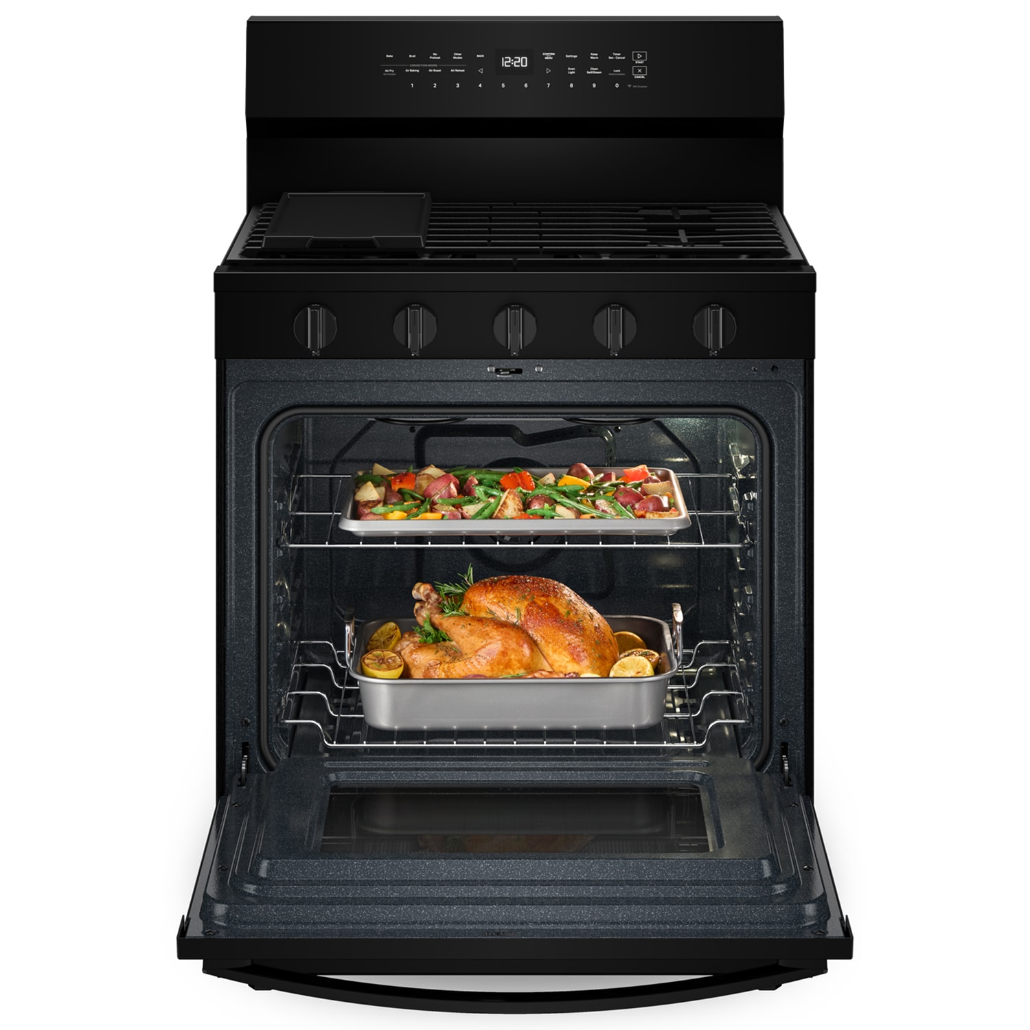 Whirlpool 30 in. 5 cu. ft. Smart Air Fry True European Convection Gas ...