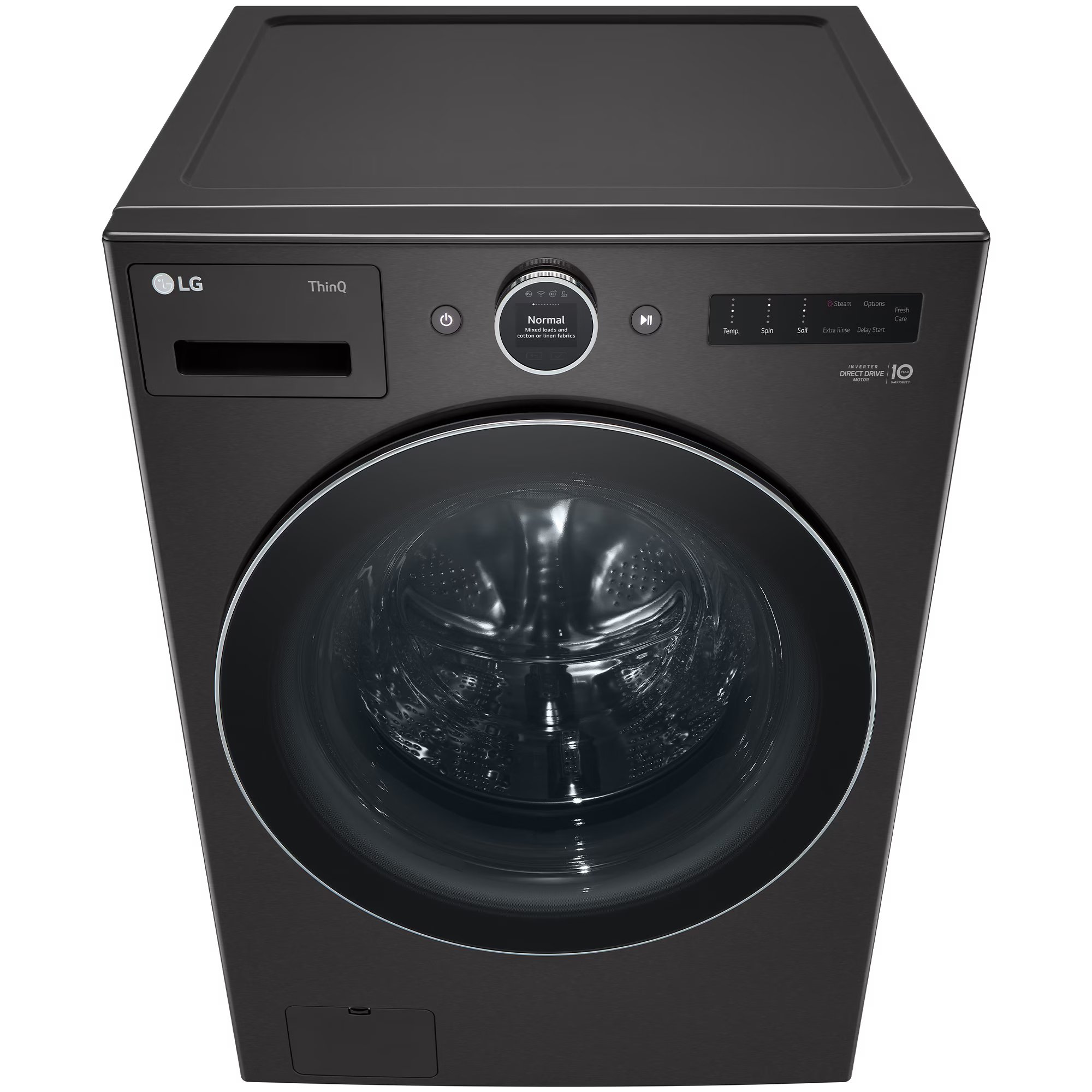 LG 27 in. 5.0 cu. ft. Front Loading Smart Washer with 25 Wash Programs ...