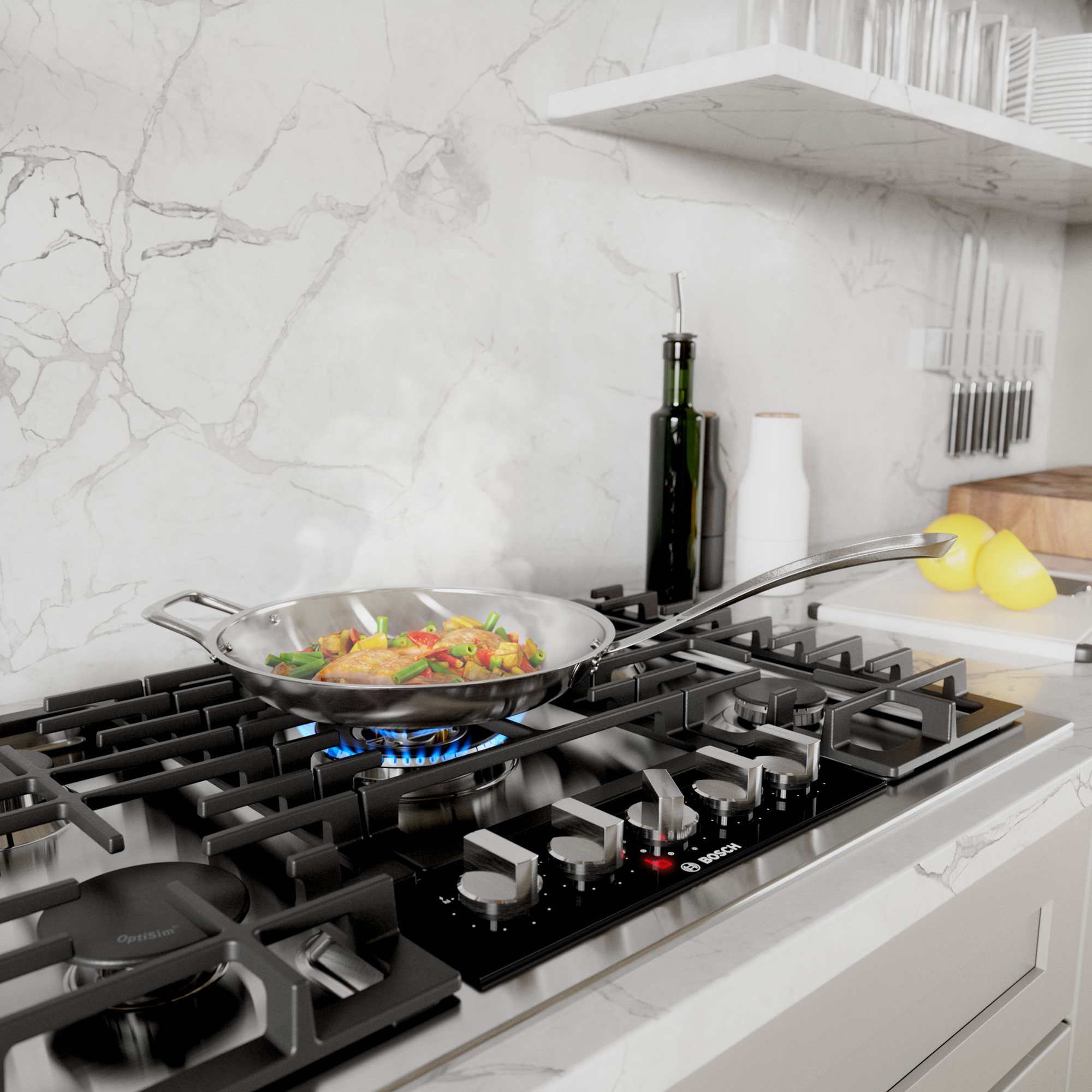 Bosch Benchmark 30 in. 5-Burner Natural Gas Cooktop with Simmer Burner ...
