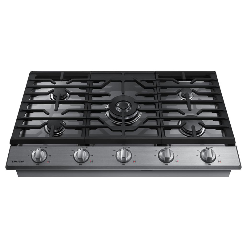 Samsung 36 in. 5-Burner Smart Natural Gas Cooktop with Griddle, Simmer ...