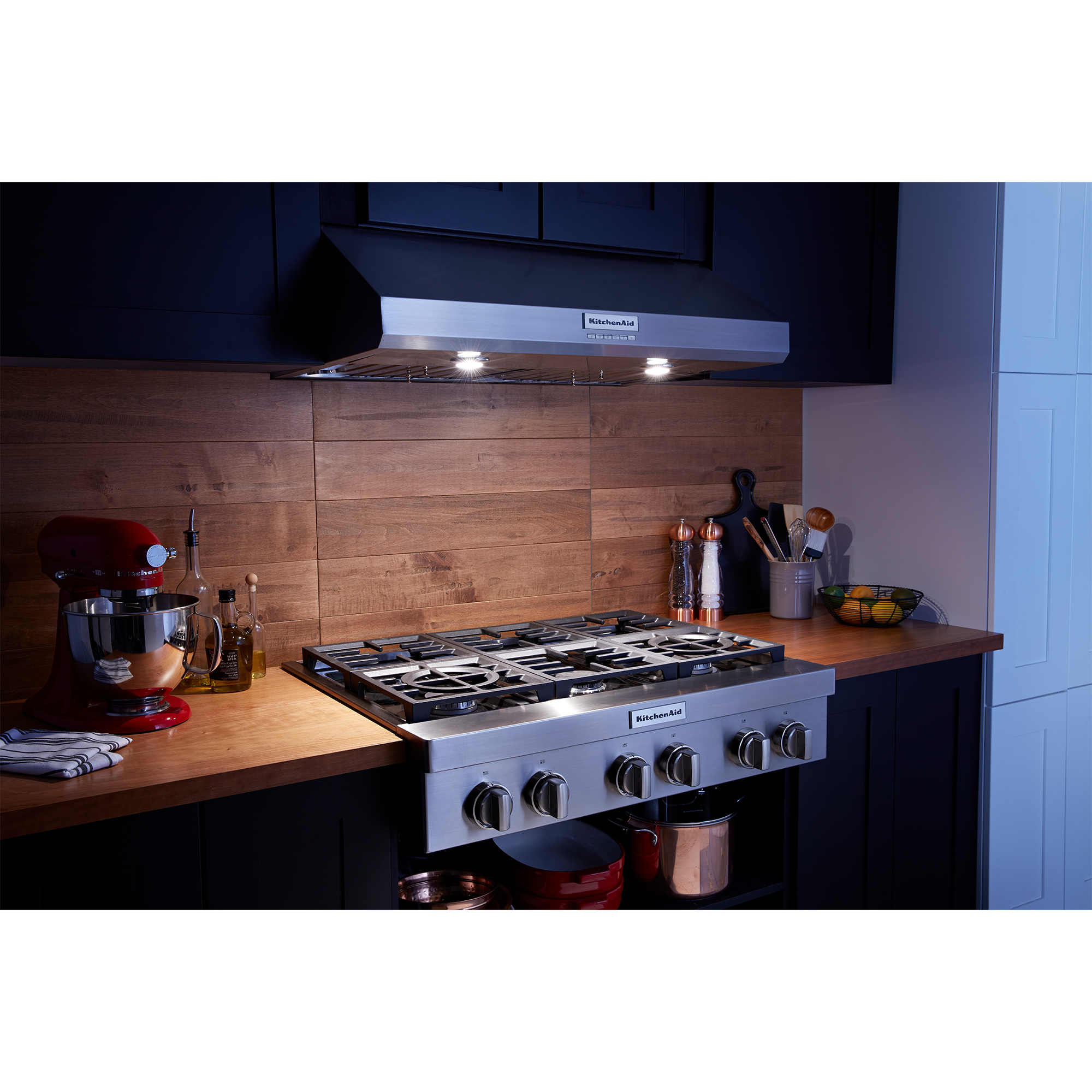 KitchenAid 36 in. Ducted Standard Style Range Hood with 585 CFM, 4 Fan ...