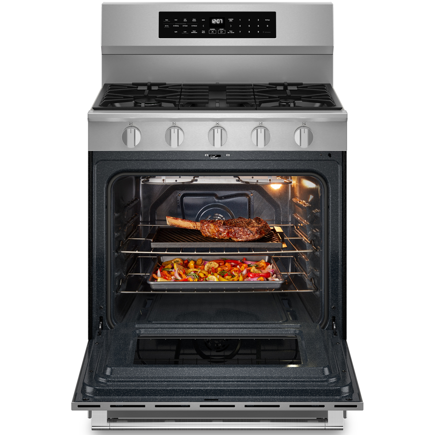 Maytag 30 in. 5 cu. ft. Smart Air Fry Standard Convection Gas Range ...