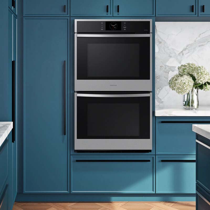 Samsung 30 in. 10.2 cu. ft. Smart Top Control SteamElectric Double Wall ...