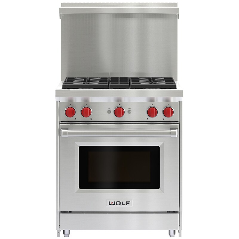 Wolf 30 in. 4.4 cu. ft. Standard Convection Gas Range with 4 Sealed ...