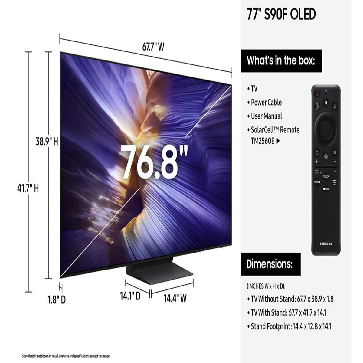 Samsung - 77" Class S90F OLED 4K UHD Samsung Vision AI Smart TV | P.C ...