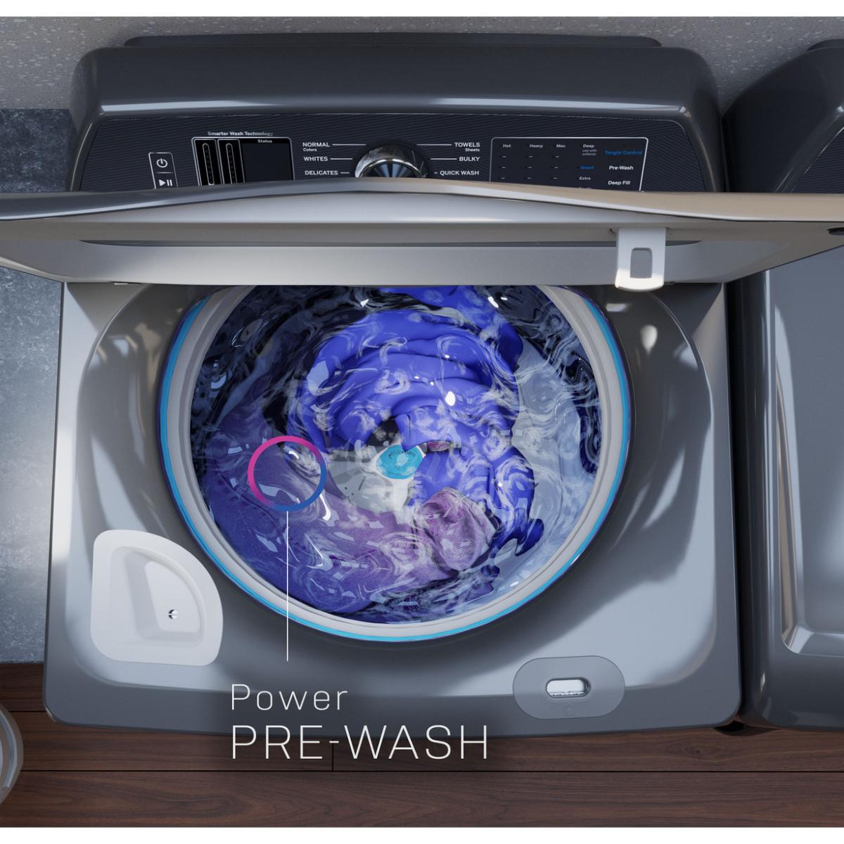 GE Profile 28 in. 5.4 cu. ft. Smart Top Load Washer with Smarter Wash ...