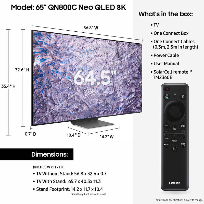 Samsung - 65" Class QN800C Series Neo QLED 8K UHD Smart Tizen TV | P.C ...