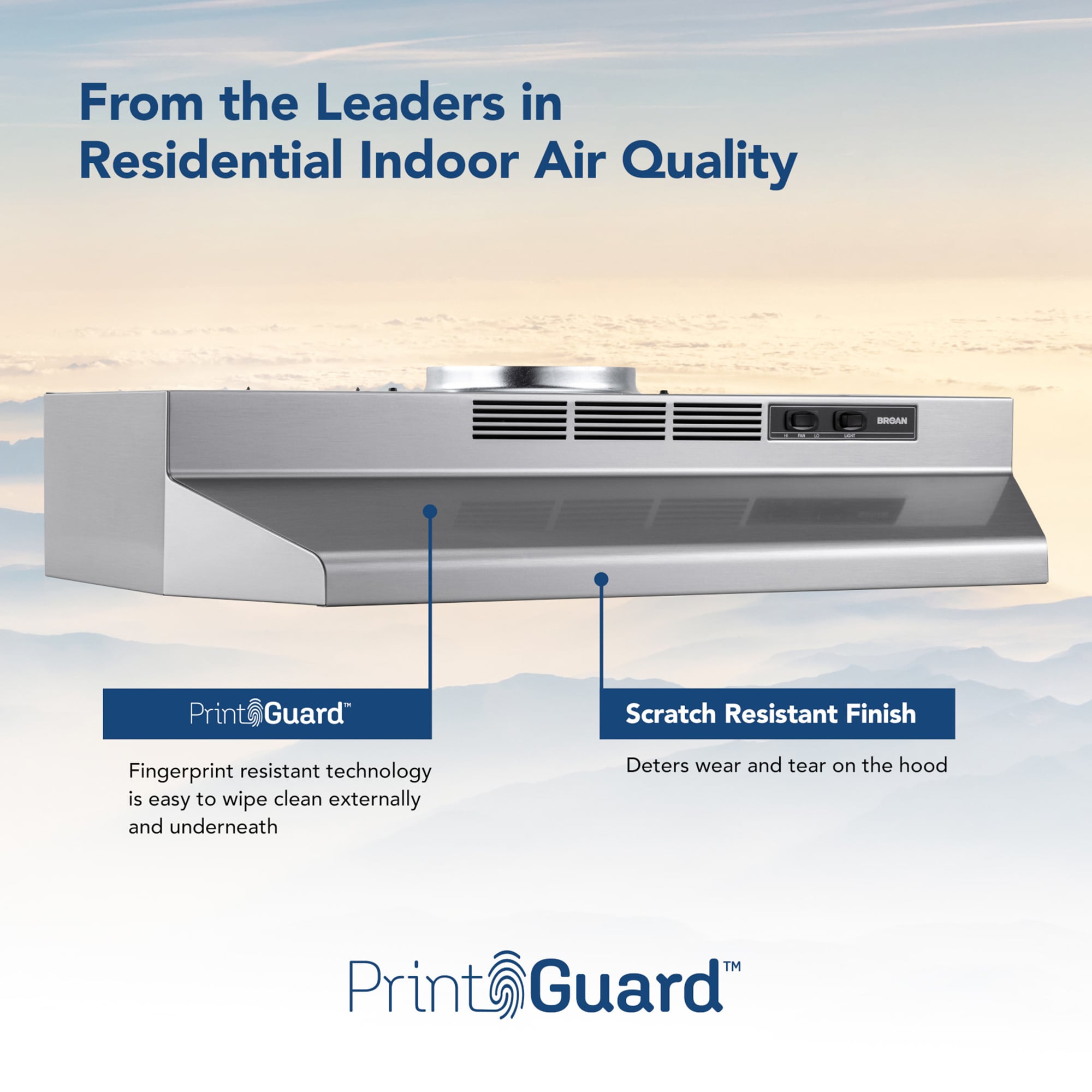 Broan F40000 Series 36 in. Standard Style Range Hood with 2 Speed ...