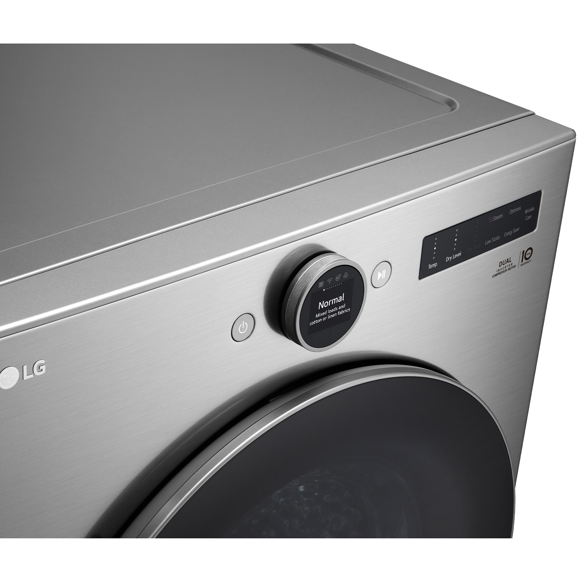 LG 27 in. 7.8 cu. ft. Smart Stackable Electric Dryer with Dual Inverter ...