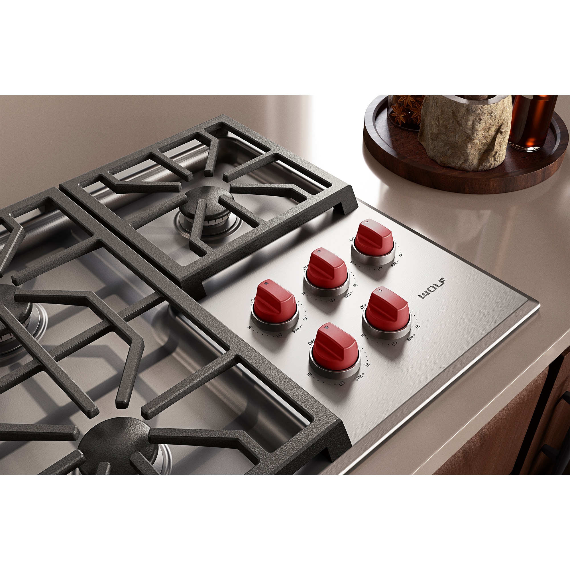 Wolf Professional Series 36 in. 5-Burner Natural Gas Cooktop with ...