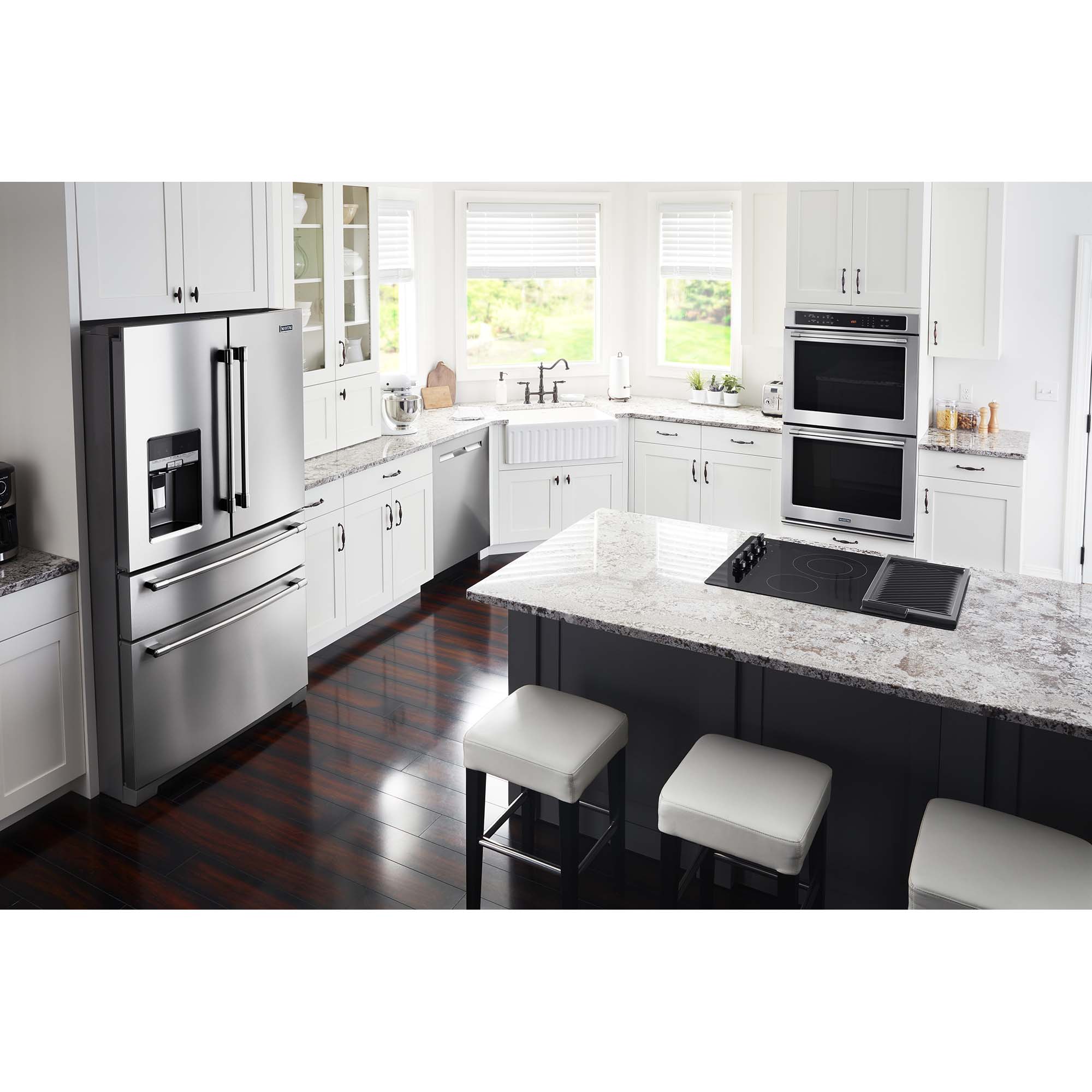 Maytag 30 in. 4-Burner Electric Cooktop with Power Burner, Reversible ...