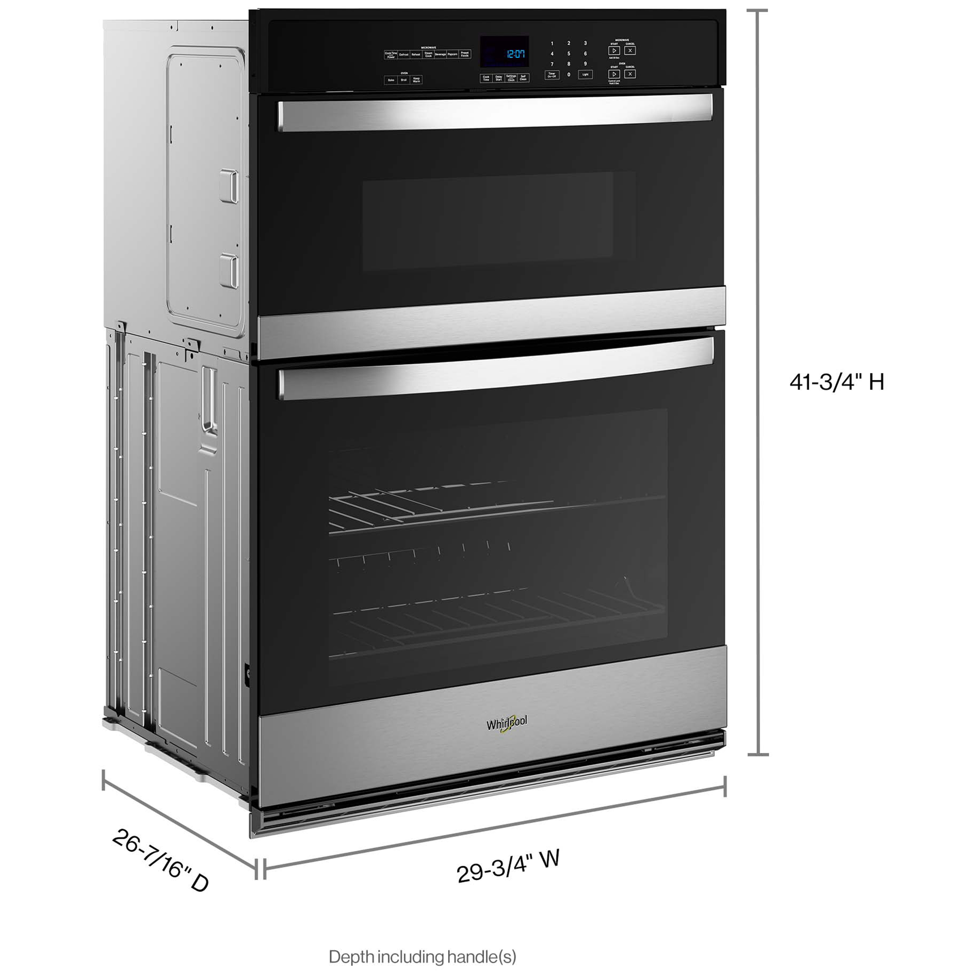 Whirlpool 30 in. 6.4 cu. ft. Electric Microwave/Wall Oven Combo with ...