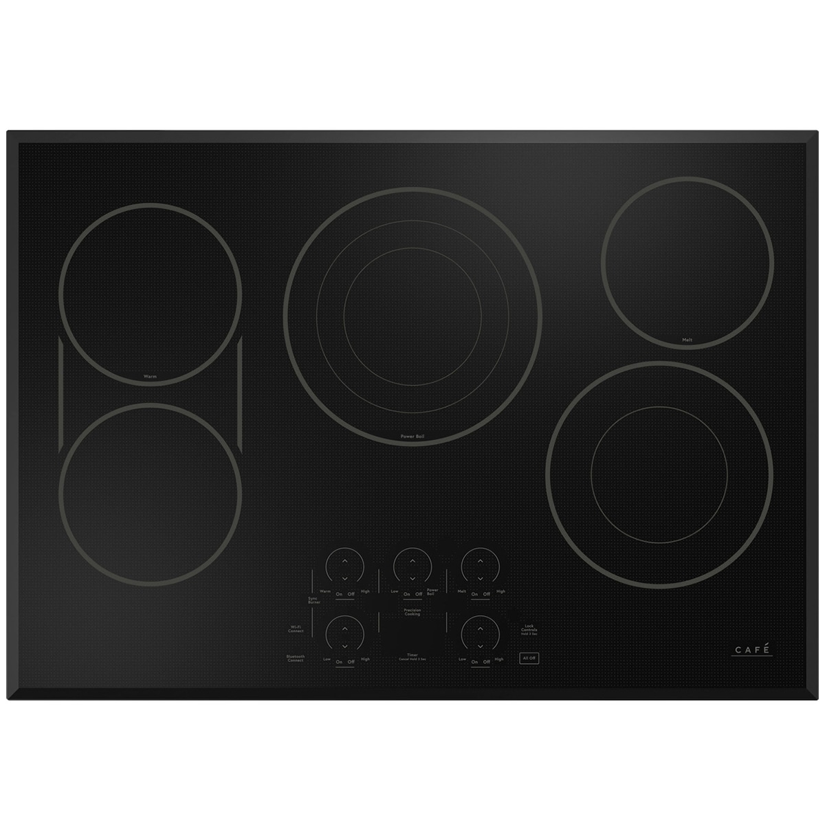 Cafe 30 in. 5-Burner Smart Electric Cooktop with Simmer Burner & Power ...