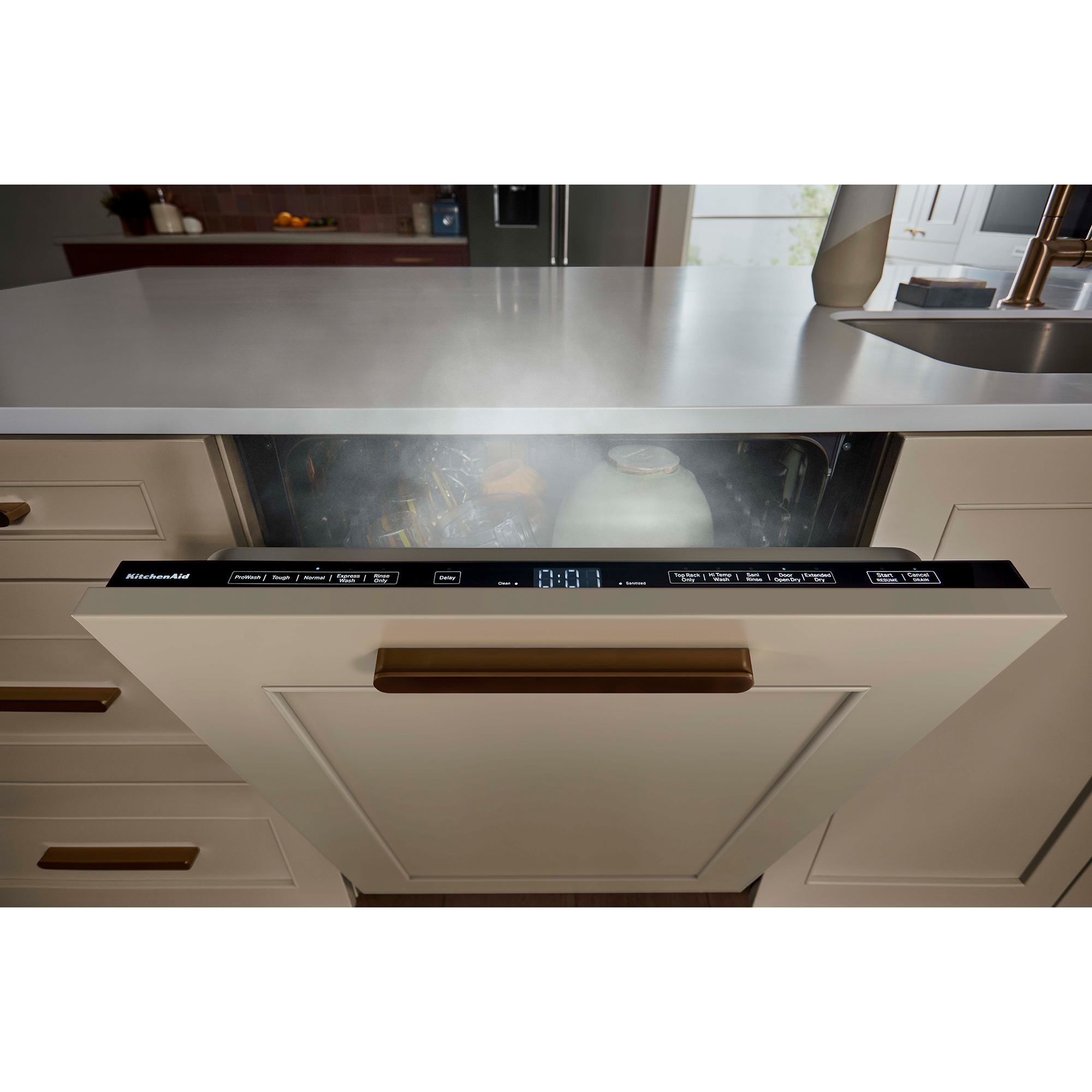 KitchenAid 24 in. ADA Compliant Top Control Flush-Mount Dishwasher with ...