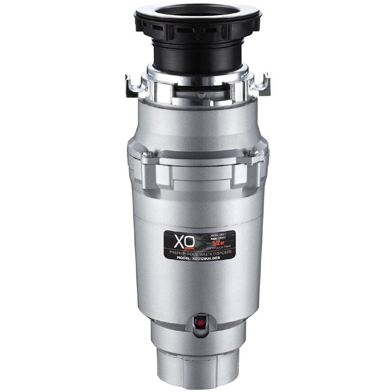 XO 1/2 HP Continuous Feed Waste Disposer with 2500 RPM, Anti-Jam & Noise Reducing Insulation ...