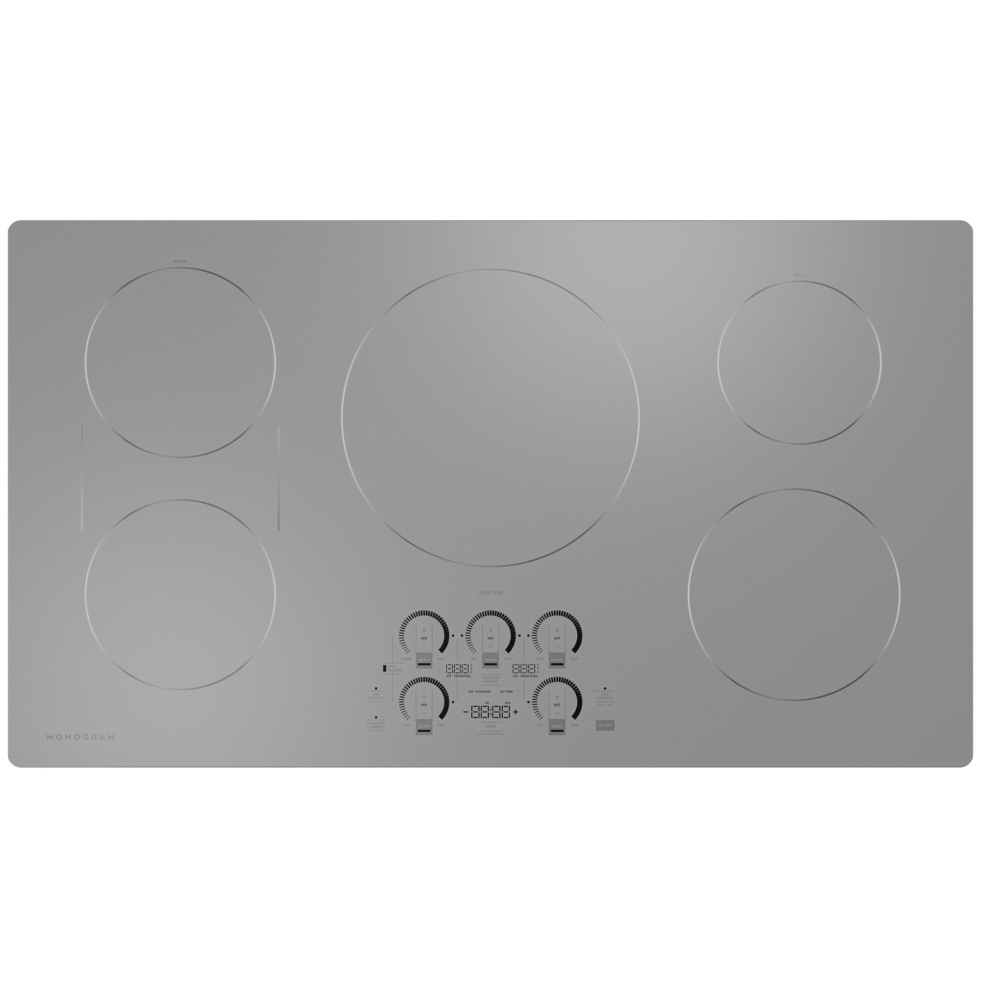 Monogram 36 in. 5-Burner Smart Induction Cooktop with Power Burner ...