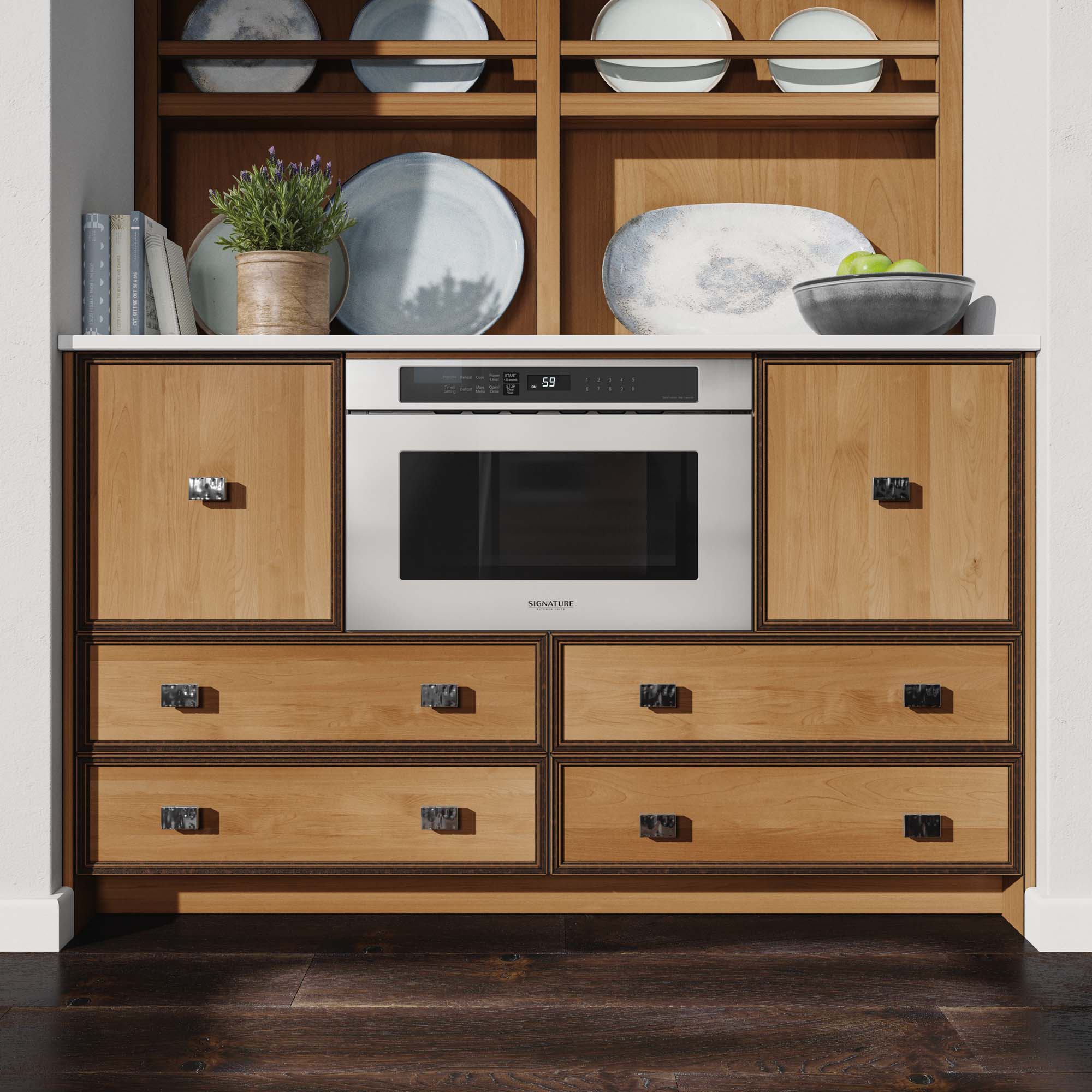 Signature Kitchen Suite 24 in. 1.2 cu. ft. 900W Drawer Microwave with ...