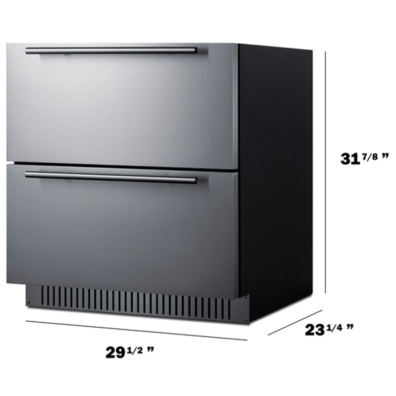 Summit 30 in. 5.4 cu. ft. Outdoor Double Refrigerator Drawers ...