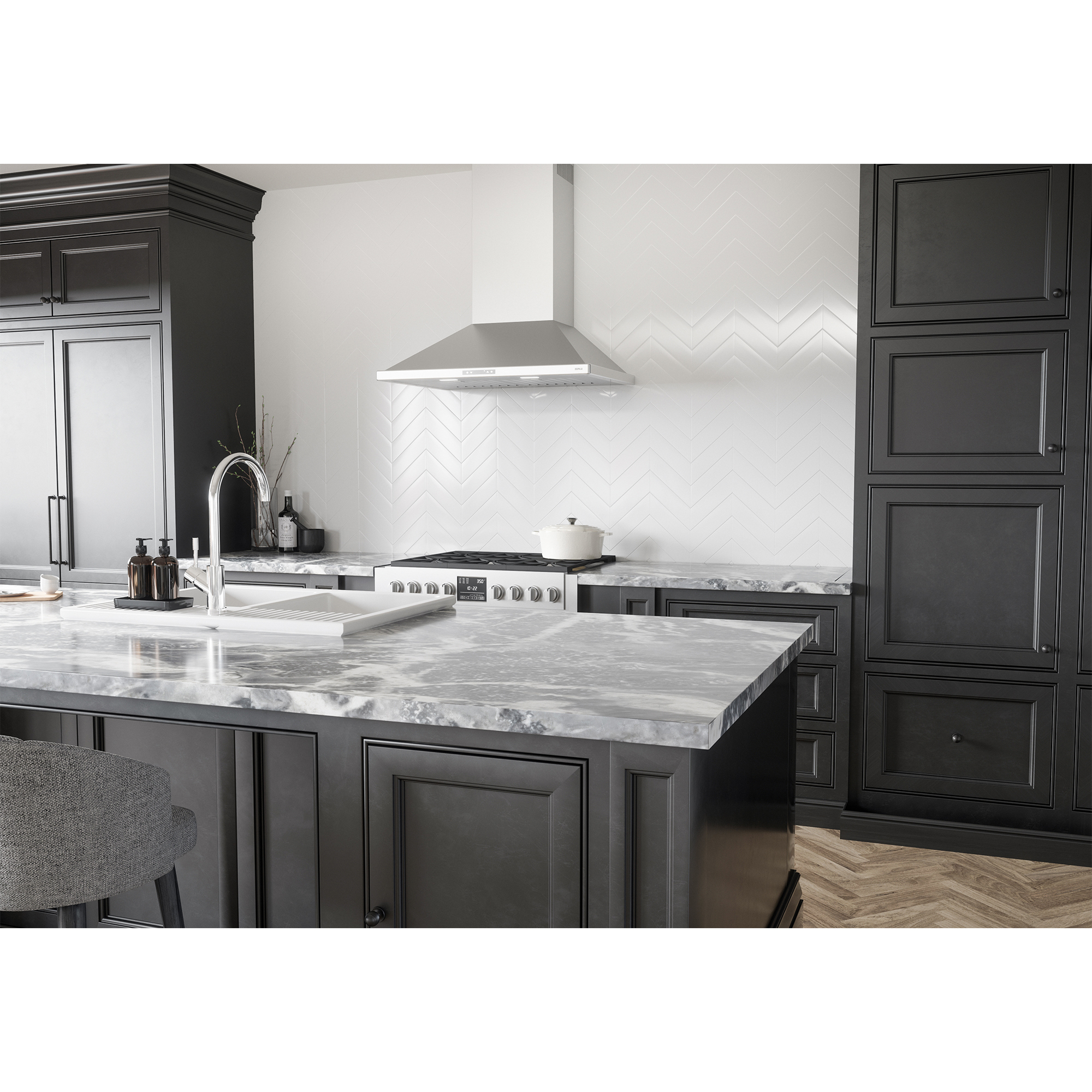 Zephyr 30 in. Smart Convertible Chimney Style Range Hood with 700 CFM ...