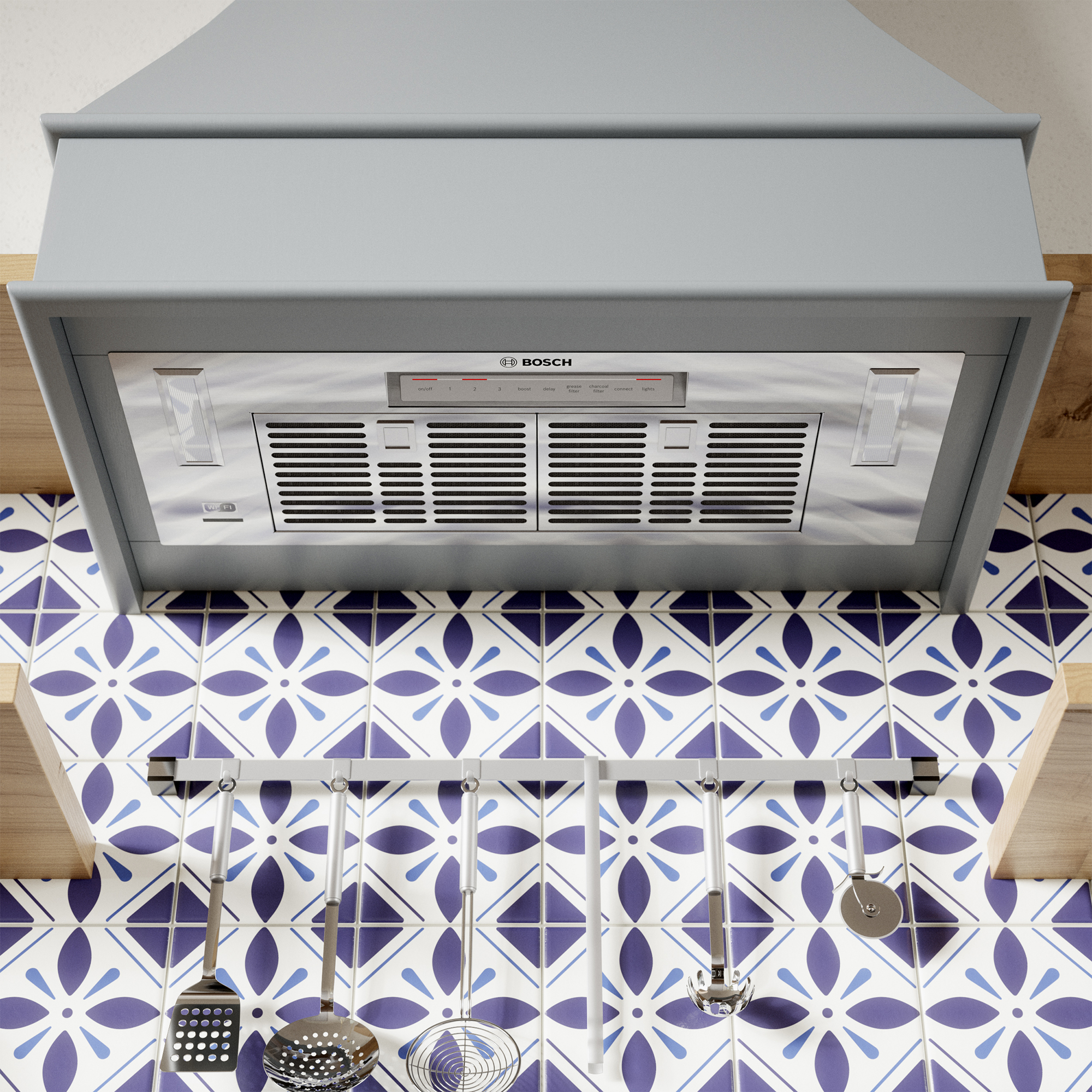Bosch 300 Series 30 in. Smart Convertible Standard Style Range Hood ...