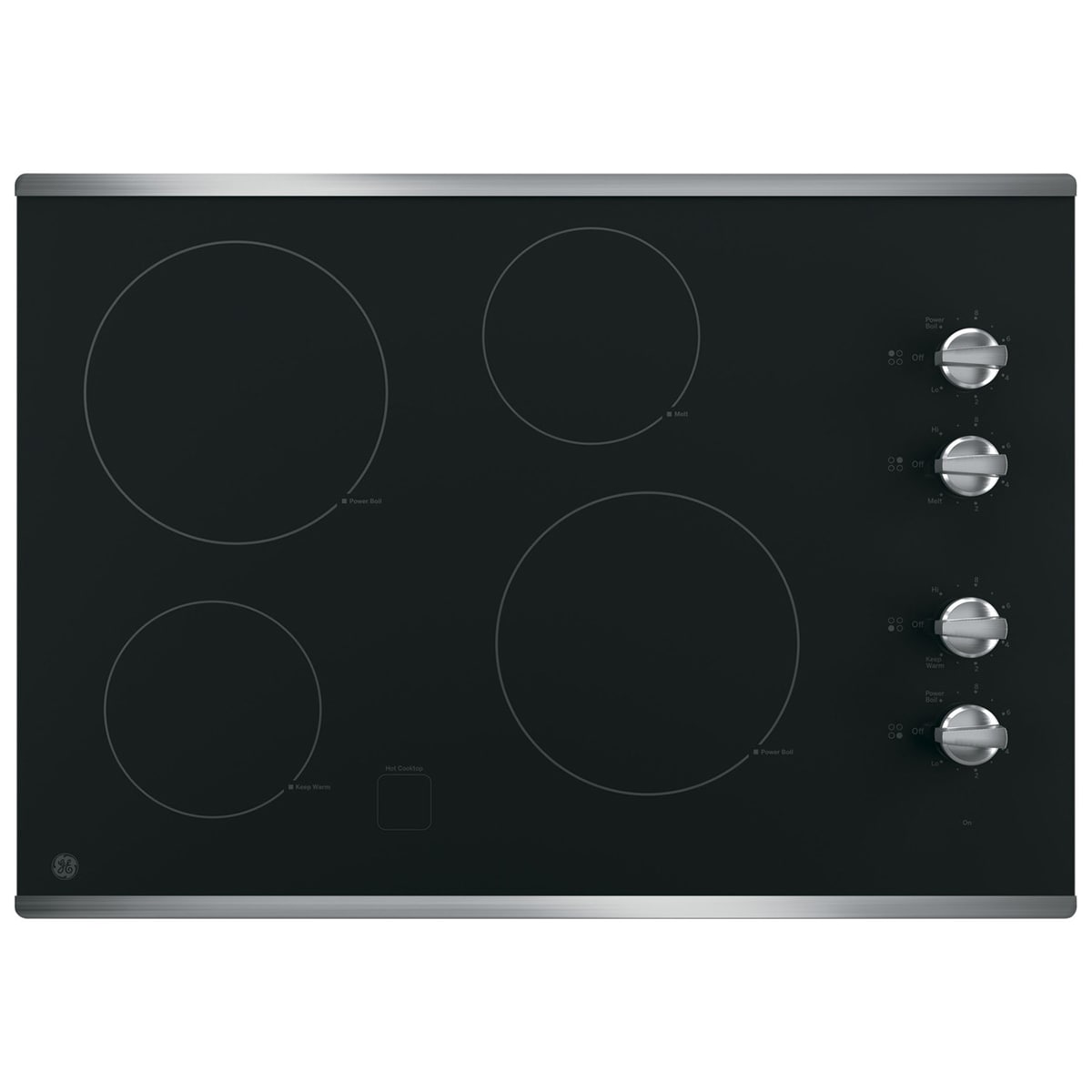 GE 30 in. 4-Burner Electric Cooktop with Simmer Burner & Power Burner ...