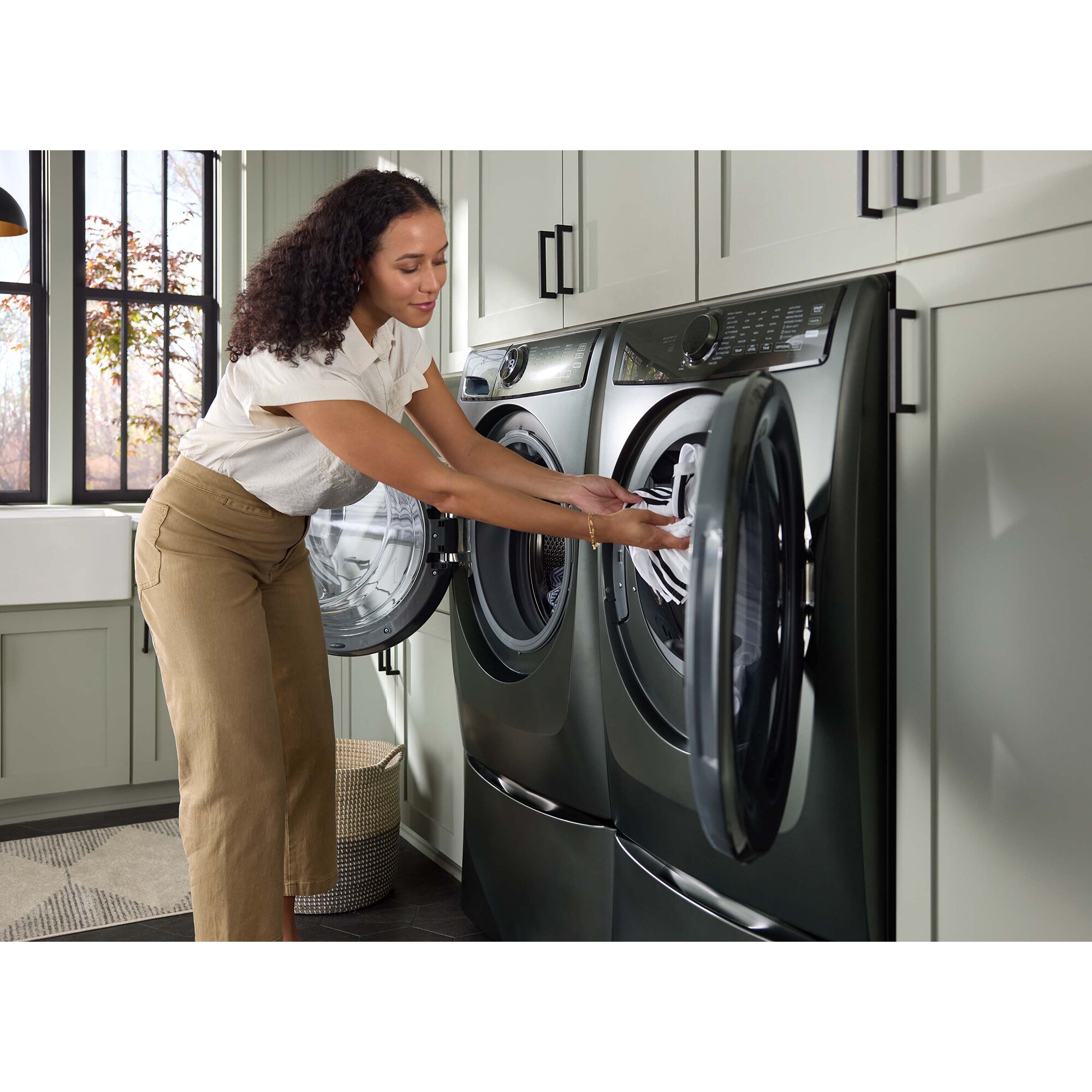 Electrolux 27 in. 8.0 cu. ft. Stackable Electric Dryer with LuxCare Dry ...