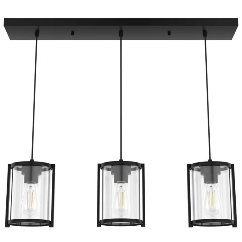Hunter Astwood 9 in. 3-Light Linear Cluster Ceiling Light with Clear ...