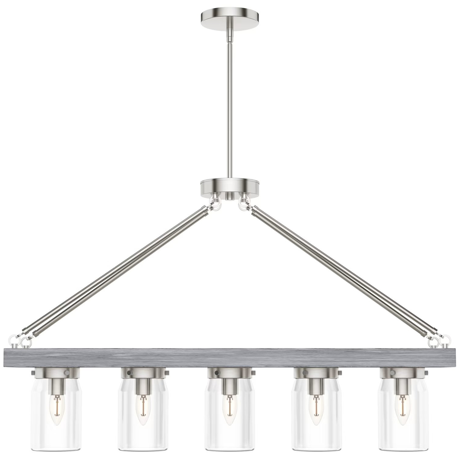 Hunter Devon Park 8 in. 5-Light Linear Chandelier with Clear Glass ...