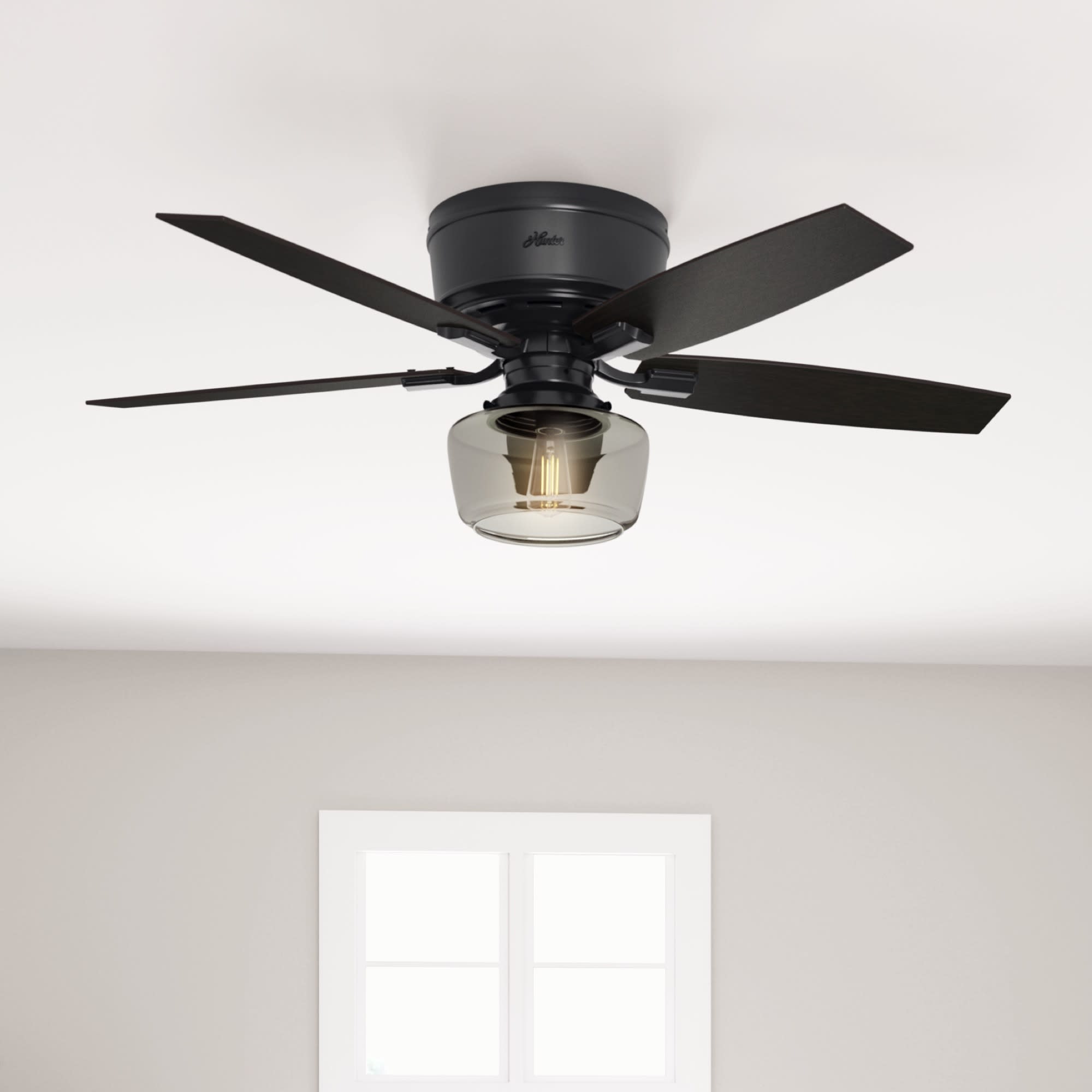 Hunter Bennett 52 in. Low Profile Ceiling Fan with LED Light Kit And ...