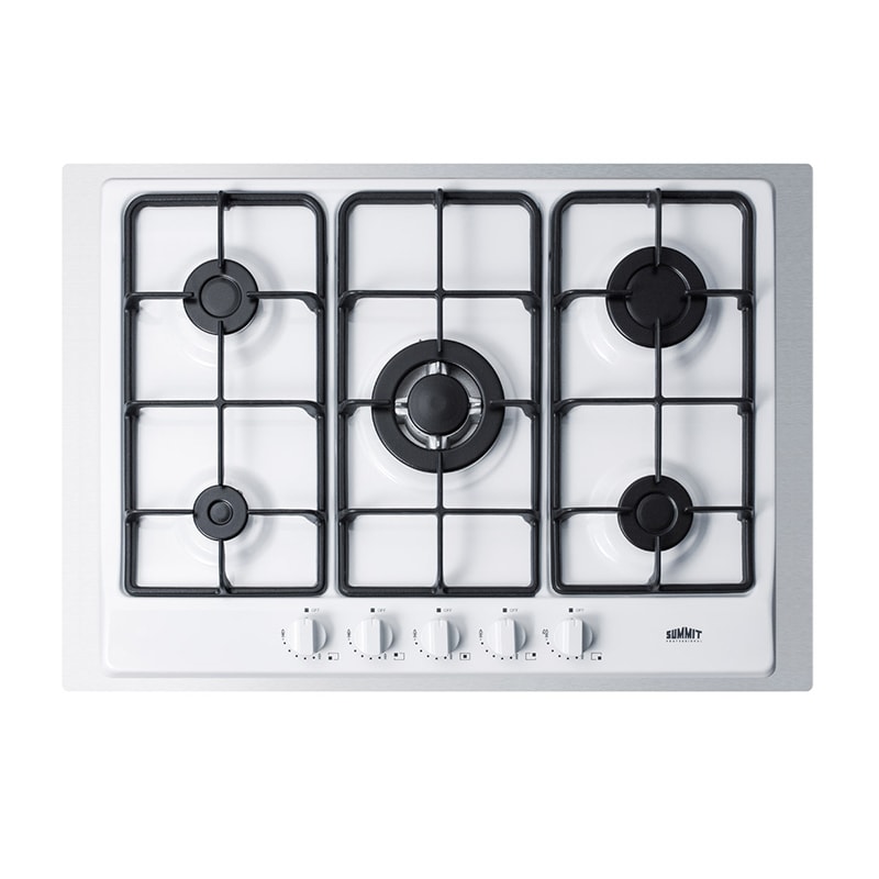 Summit 30 in. 5-Burner Natural Gas Cooktop - White | P.C. Richard & Son